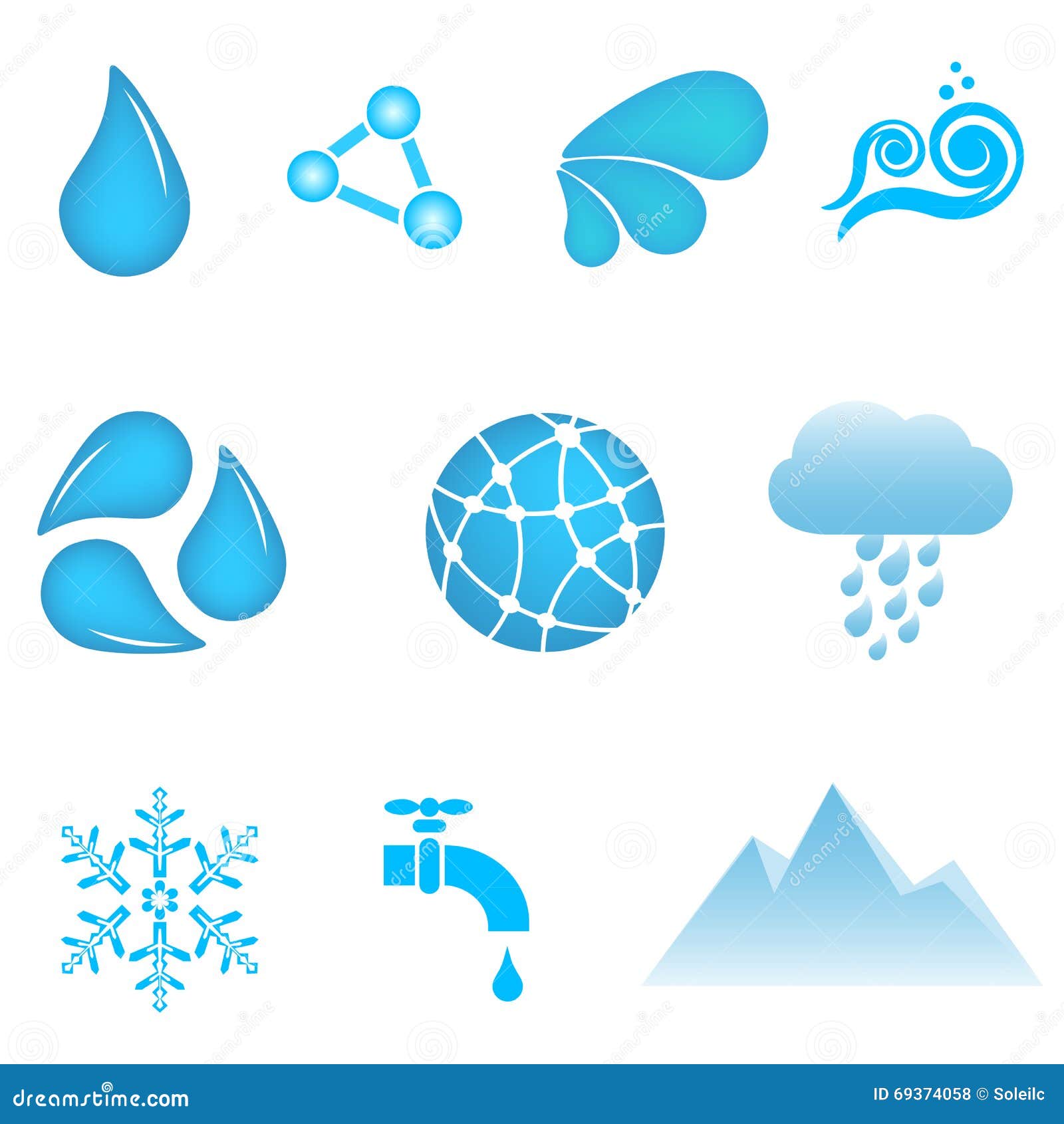 Water icons stock vector. Illustration of environment - 69374058