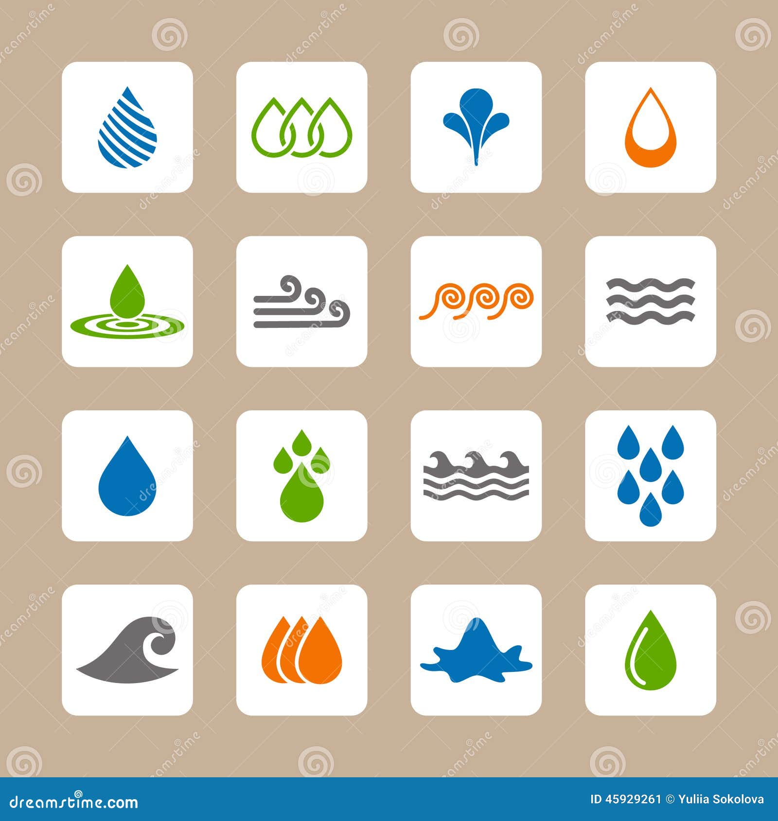 Water icons stock vector. Illustration of design, natural - 45929261