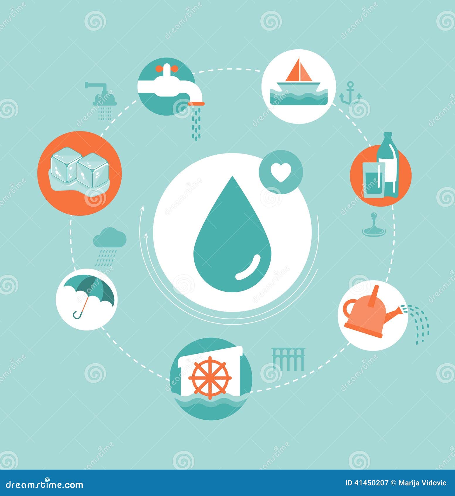 Water illustration stock vector. Illustration of phases - 41450207