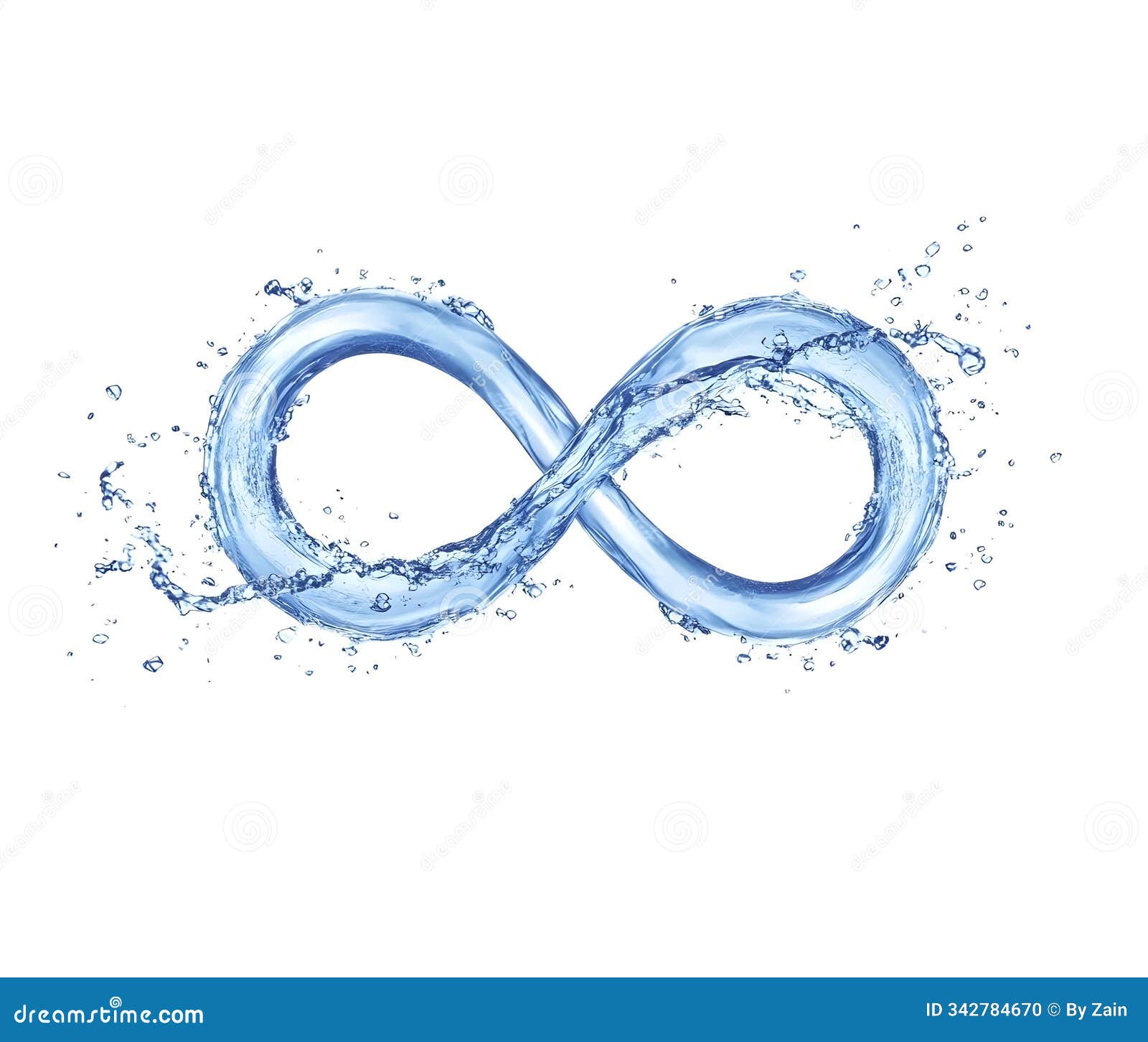 Water Infinity Symbol Splash Isolated White Background Stock ...