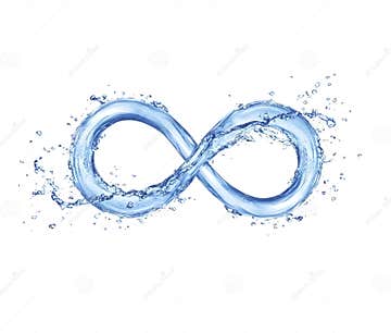 Water Infinity Symbol Splash Isolated White Background Stock ...