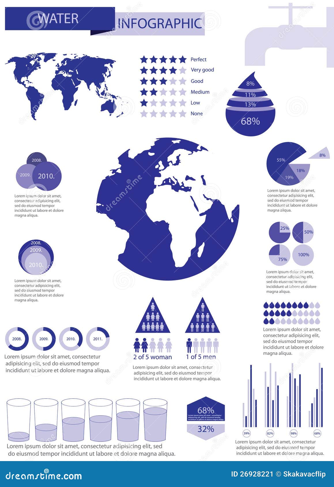 Water info graphic stock vector. Illustration of graph - 26928221