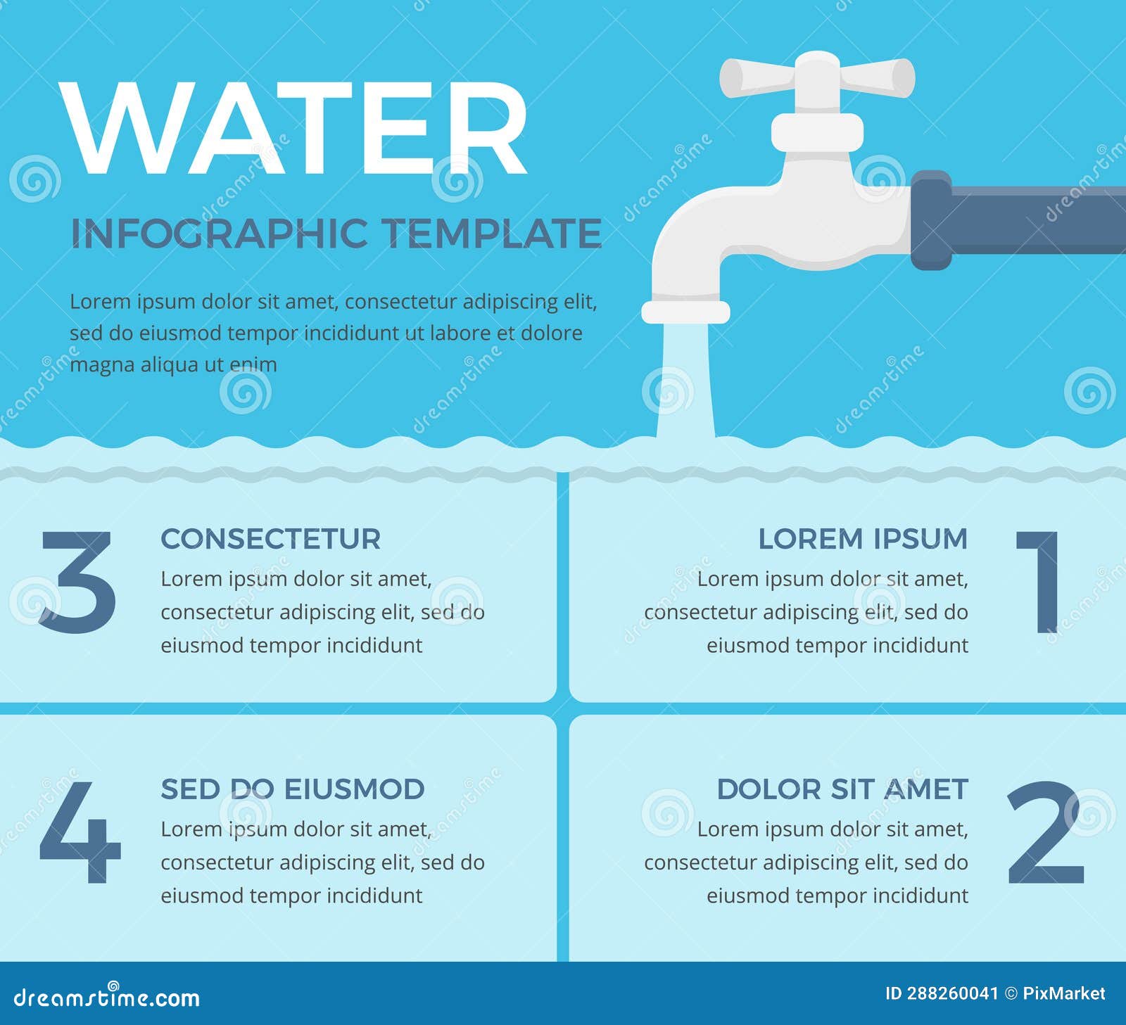 Water - Infographic Template Stock Illustration - Illustration of ...