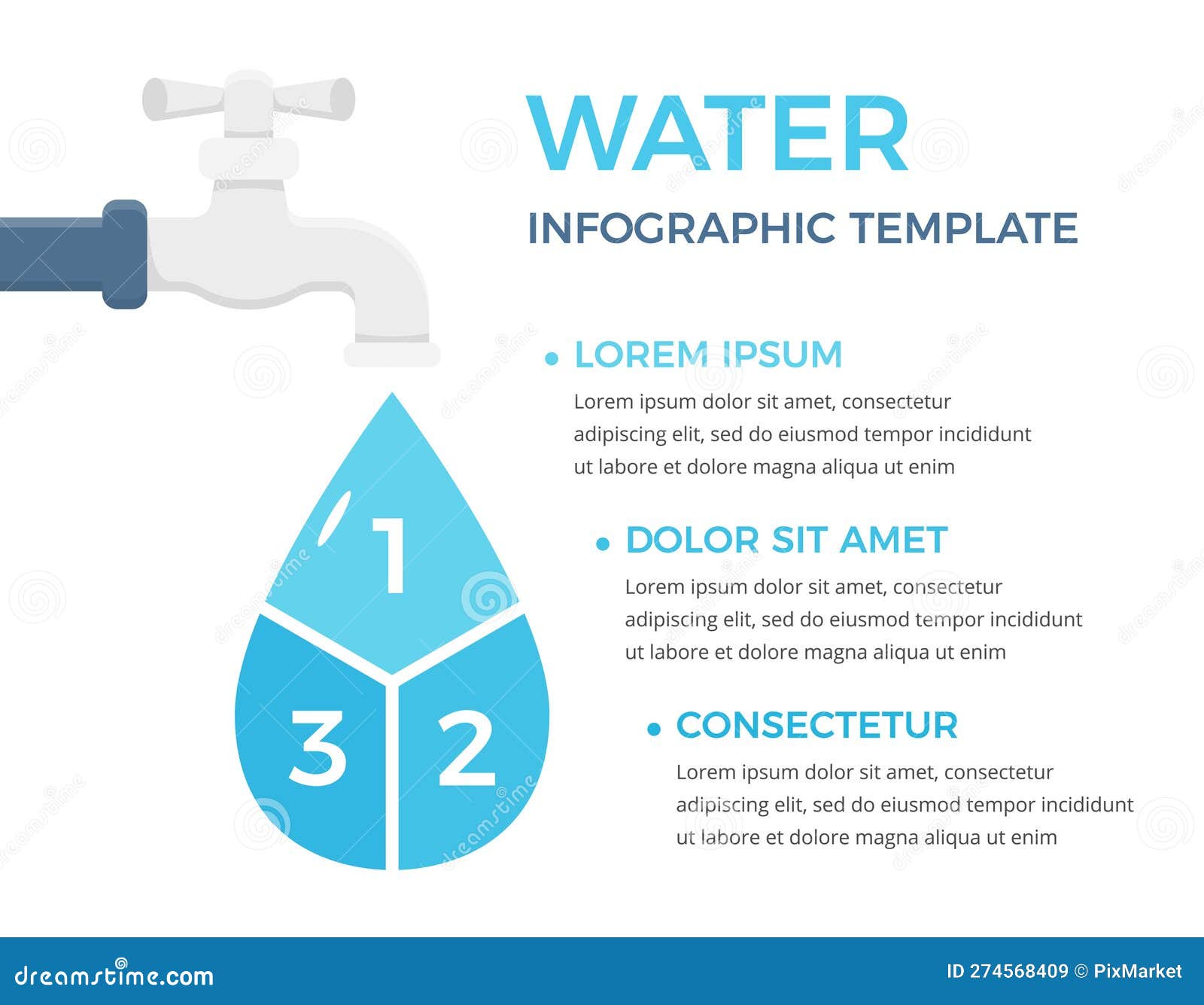 Water Infographics stock vector. Illustration of three - 274568409