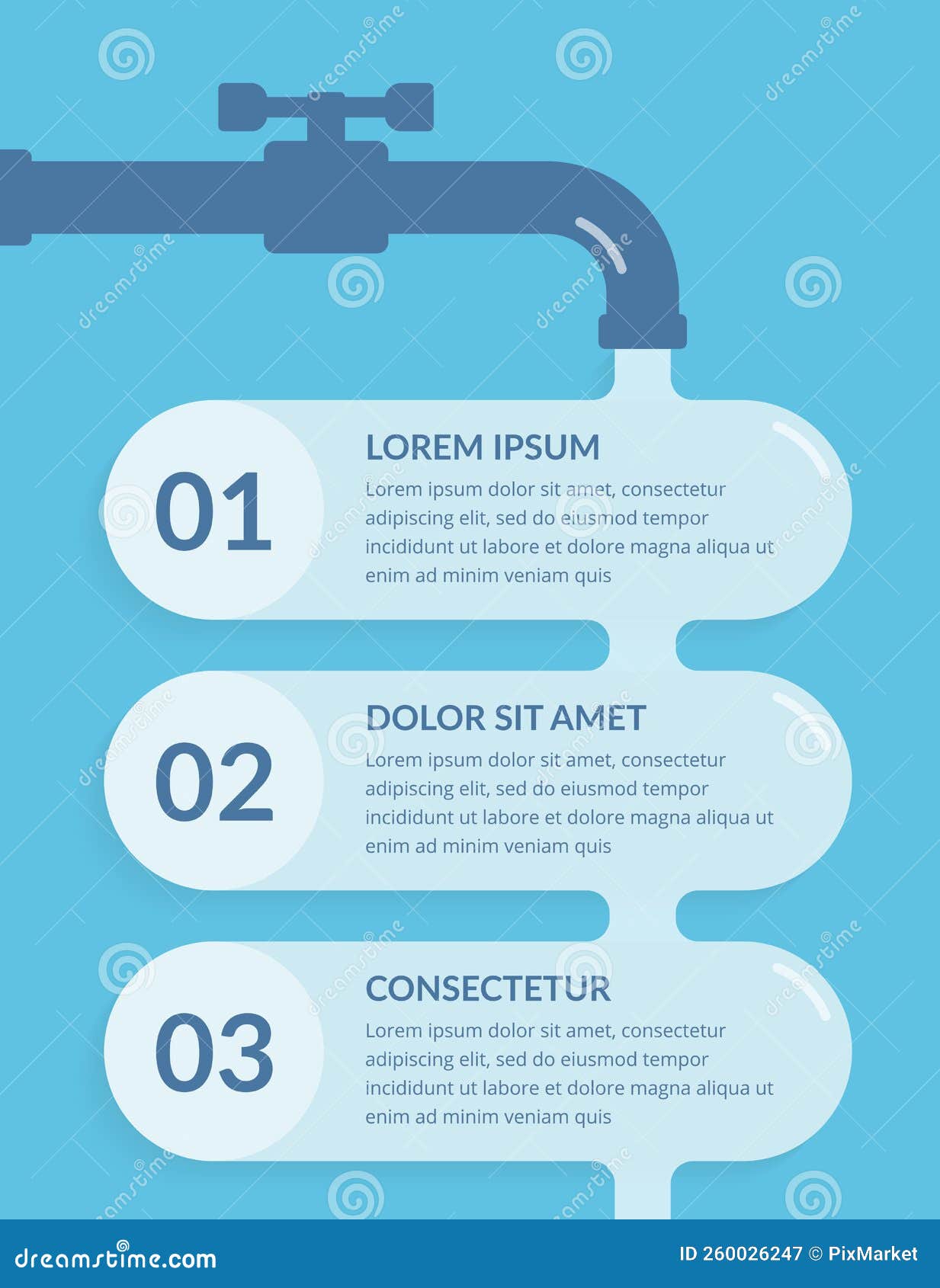 Water Infographics stock vector. Illustration of three - 260026247