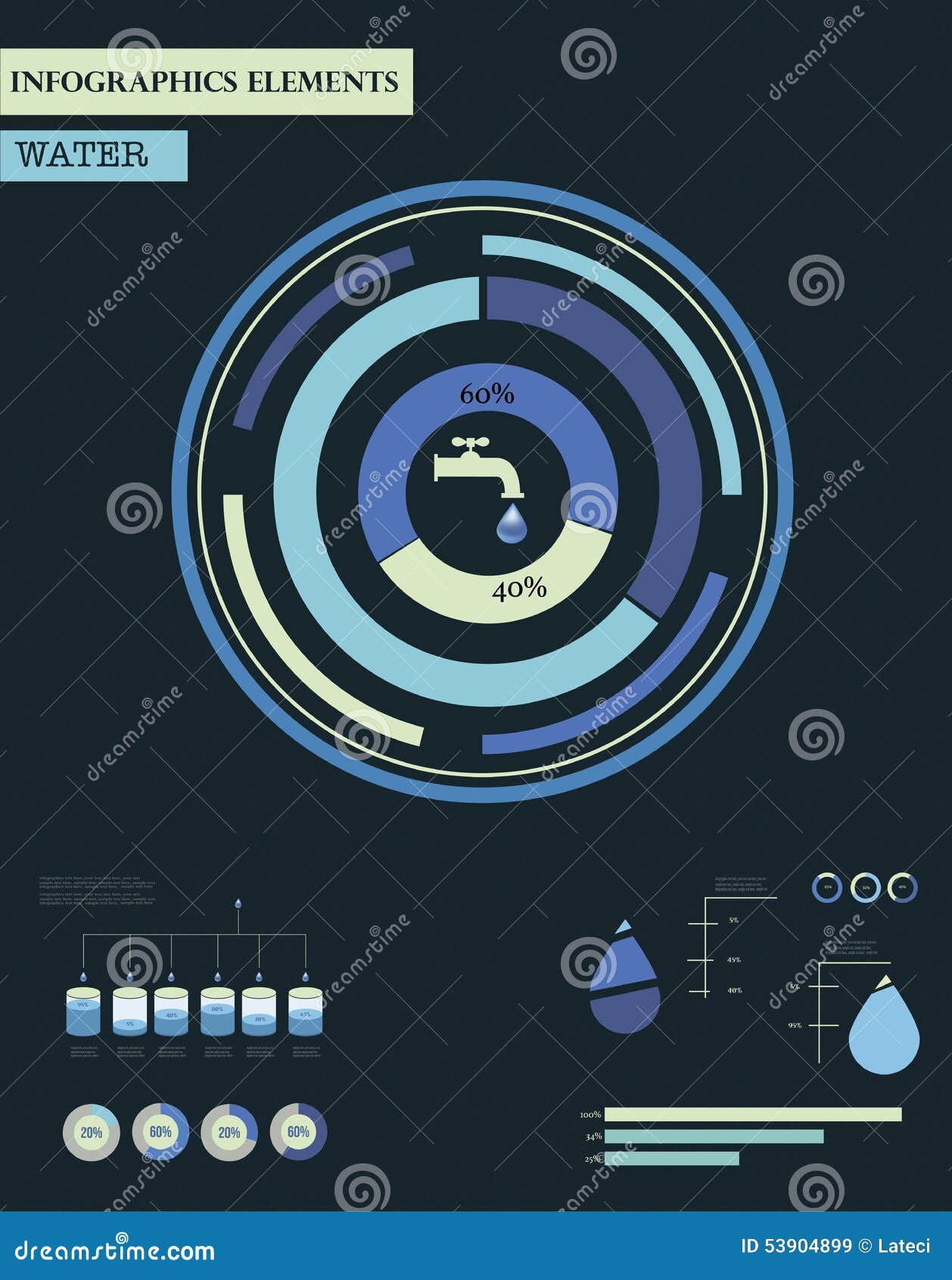 Water Infographics. Information Graphics Stock Vector - Illustration of ...