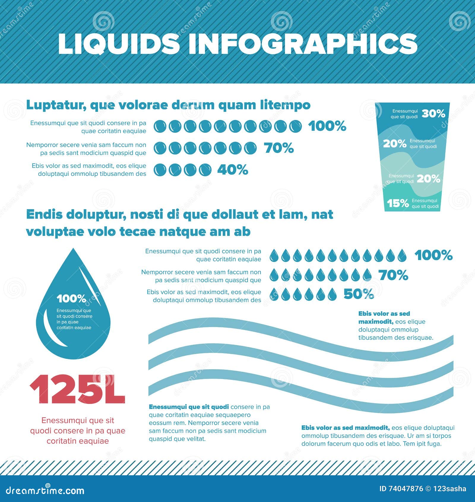 Water infographics set stock vector. Illustration of information - 74047876