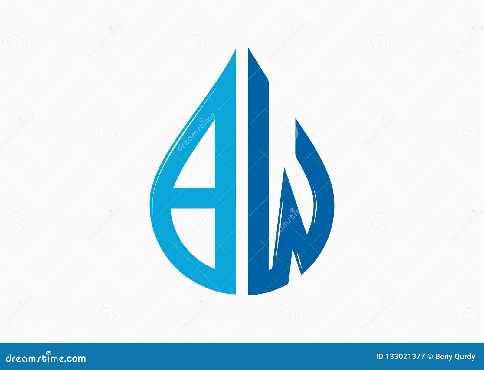 Water / Initial BW logo stock illustration. Illustration of brand ...