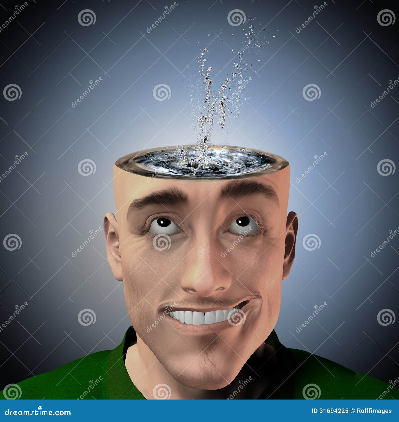 Water inside head splash stock illustration. Illustration of abstract ...