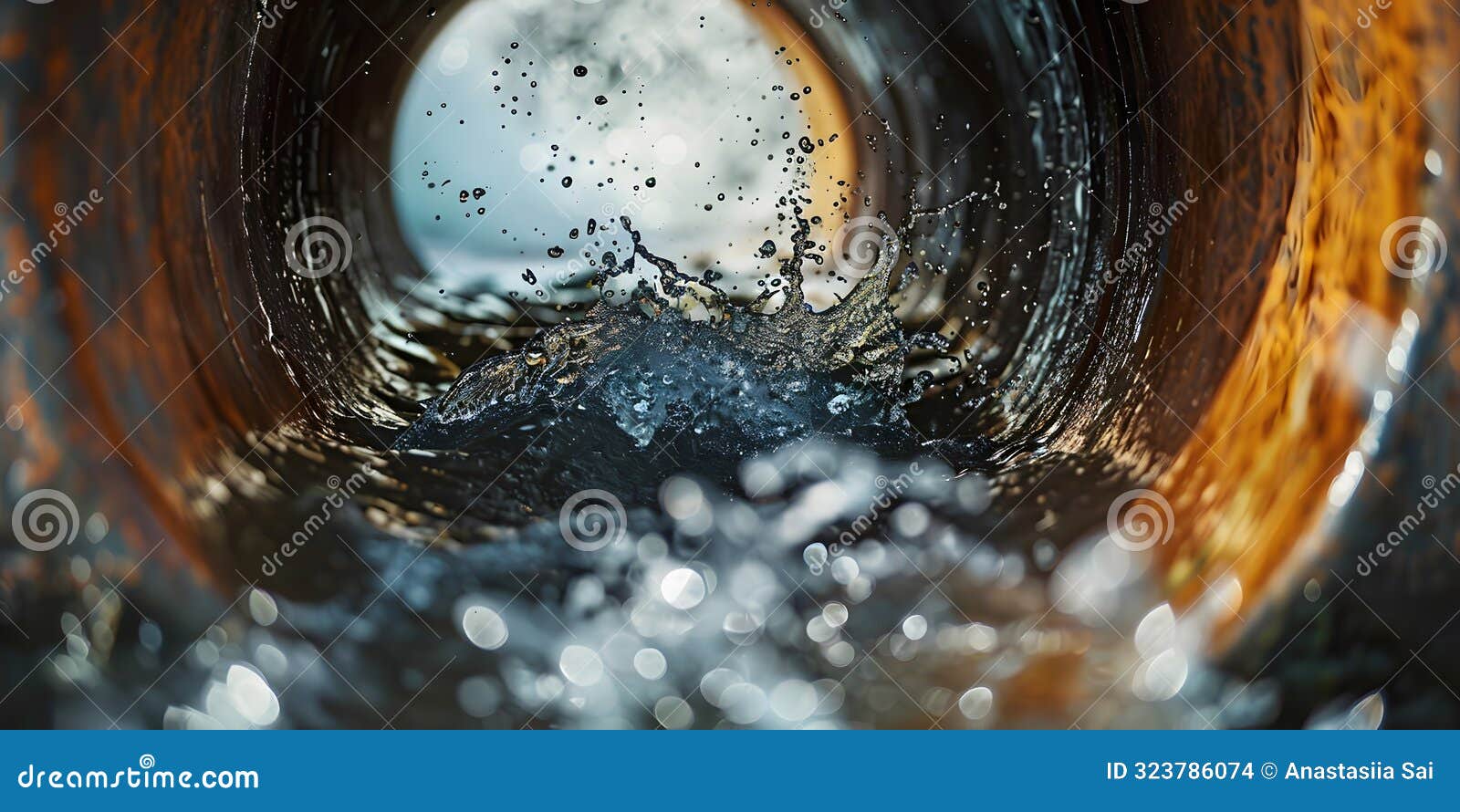 The Water Inside the Rusty Pipe Stock Photo - Image of texture ...