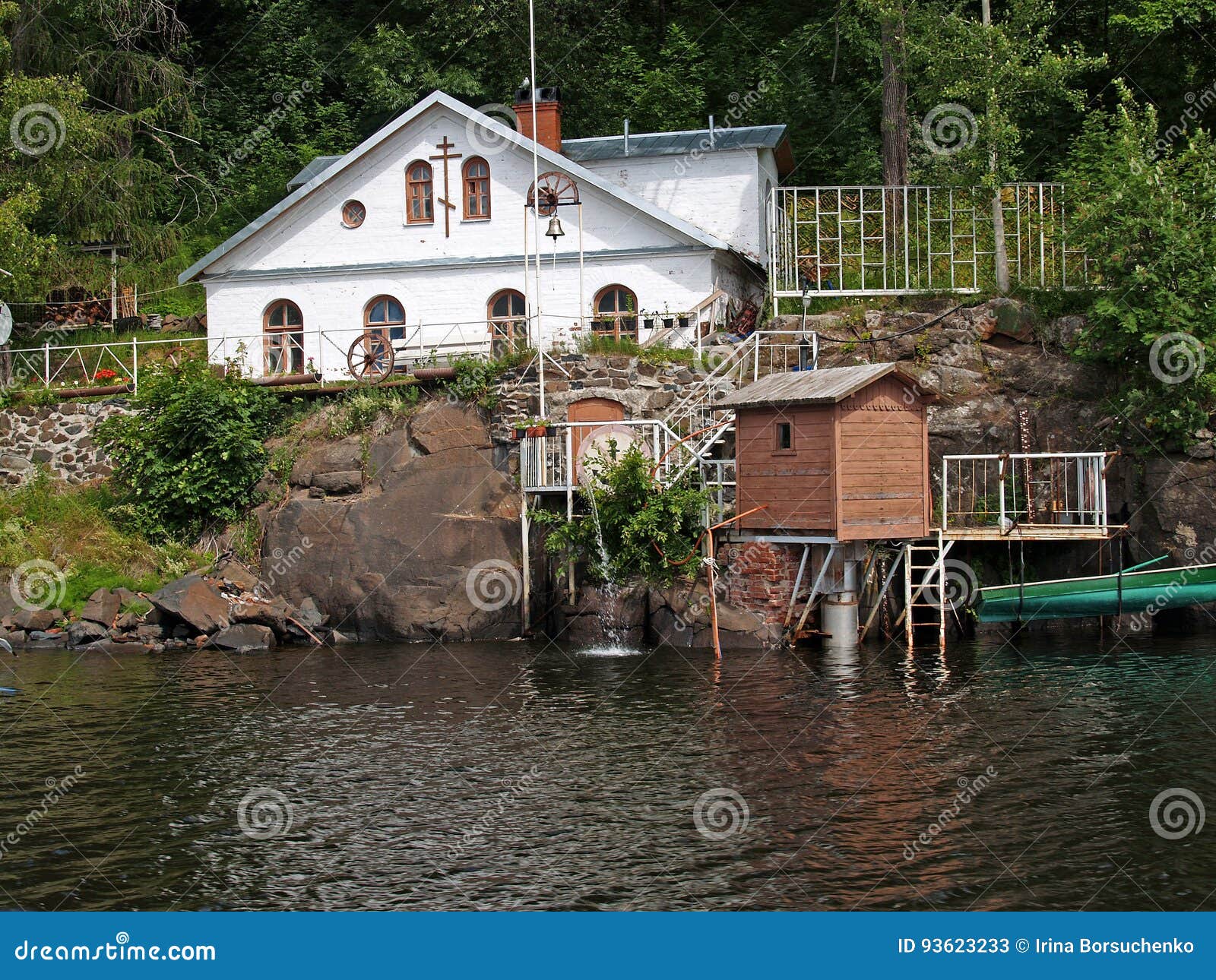 Water Intaking Construction of the Valaam Monastery Stock Image - Image ...