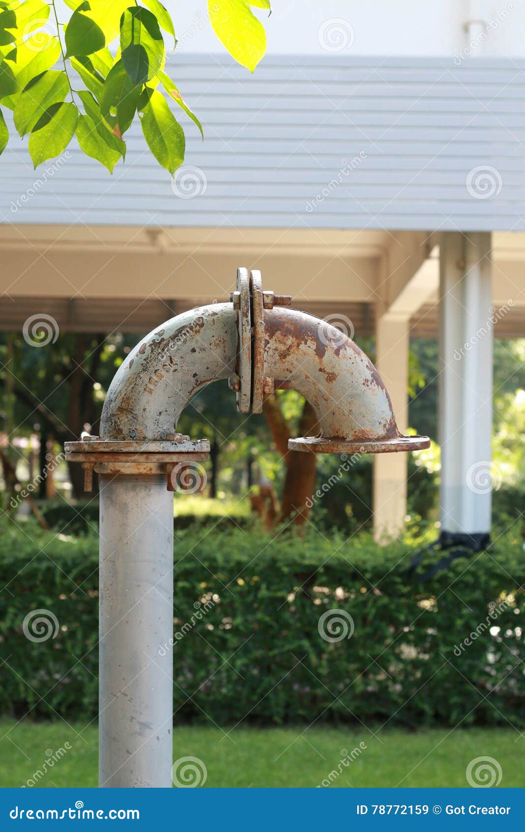 Water Iron Pipe Support for Water Tank Connection Stock Image - Image ...
