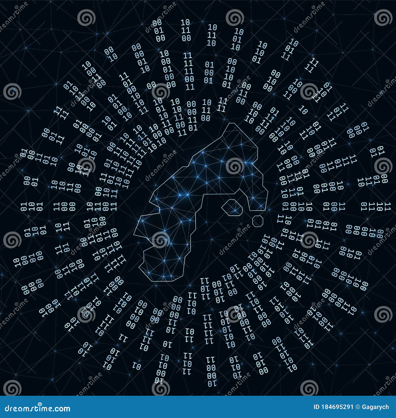 Water Island digital map. stock vector. Illustration of patriotic ...
