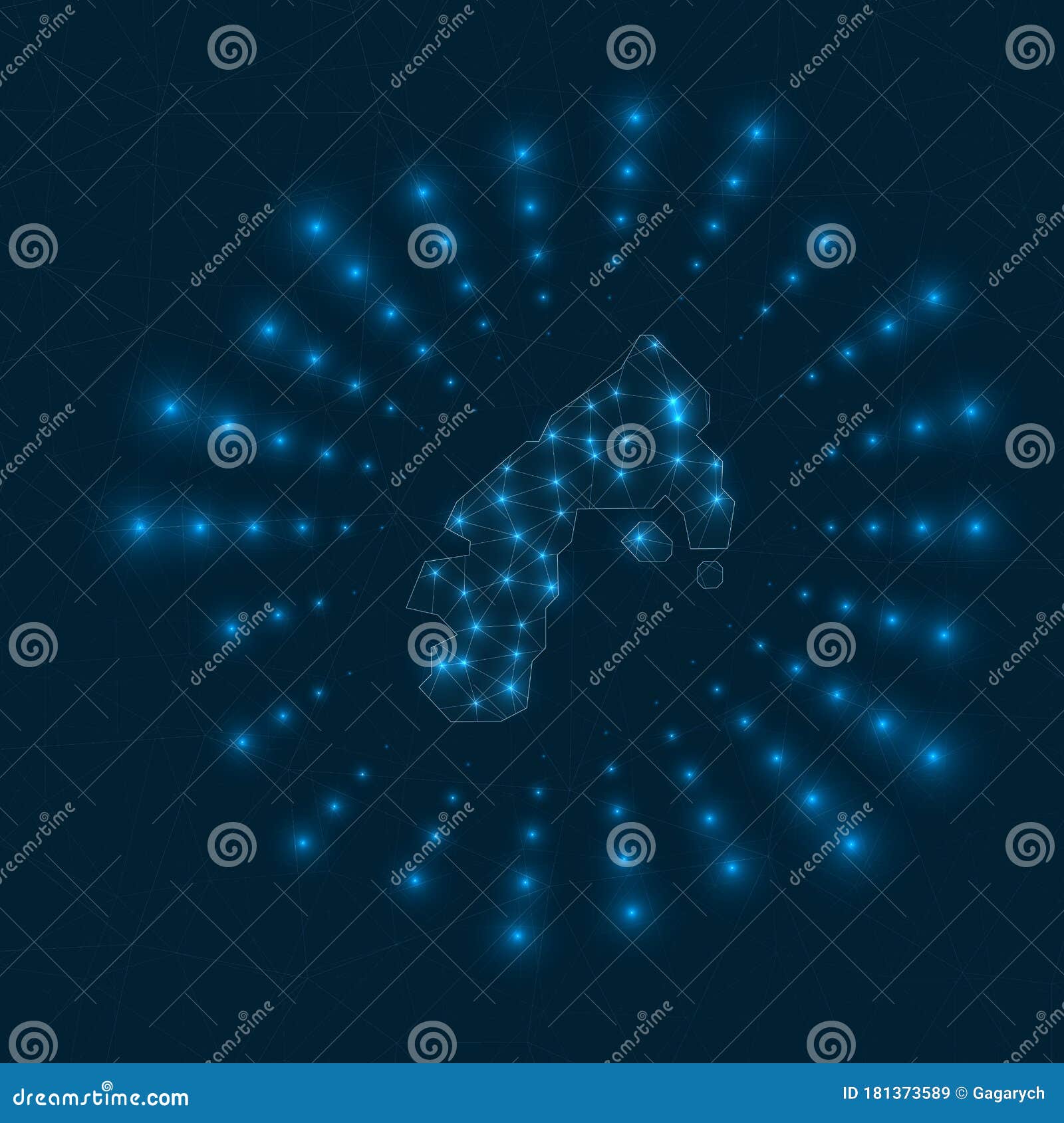Map Of Water Island With Beautiful Gradients. Vector Illustration ...
