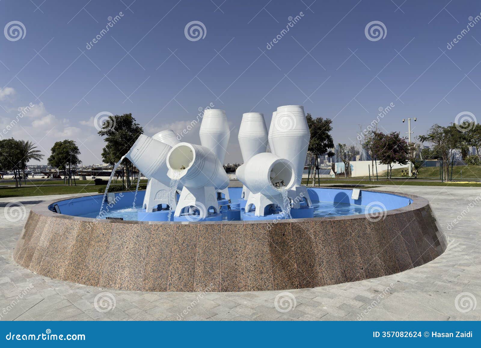 Water Jar Fountain at the Corniche of Doha, Qatar Editorial Stock Image ...