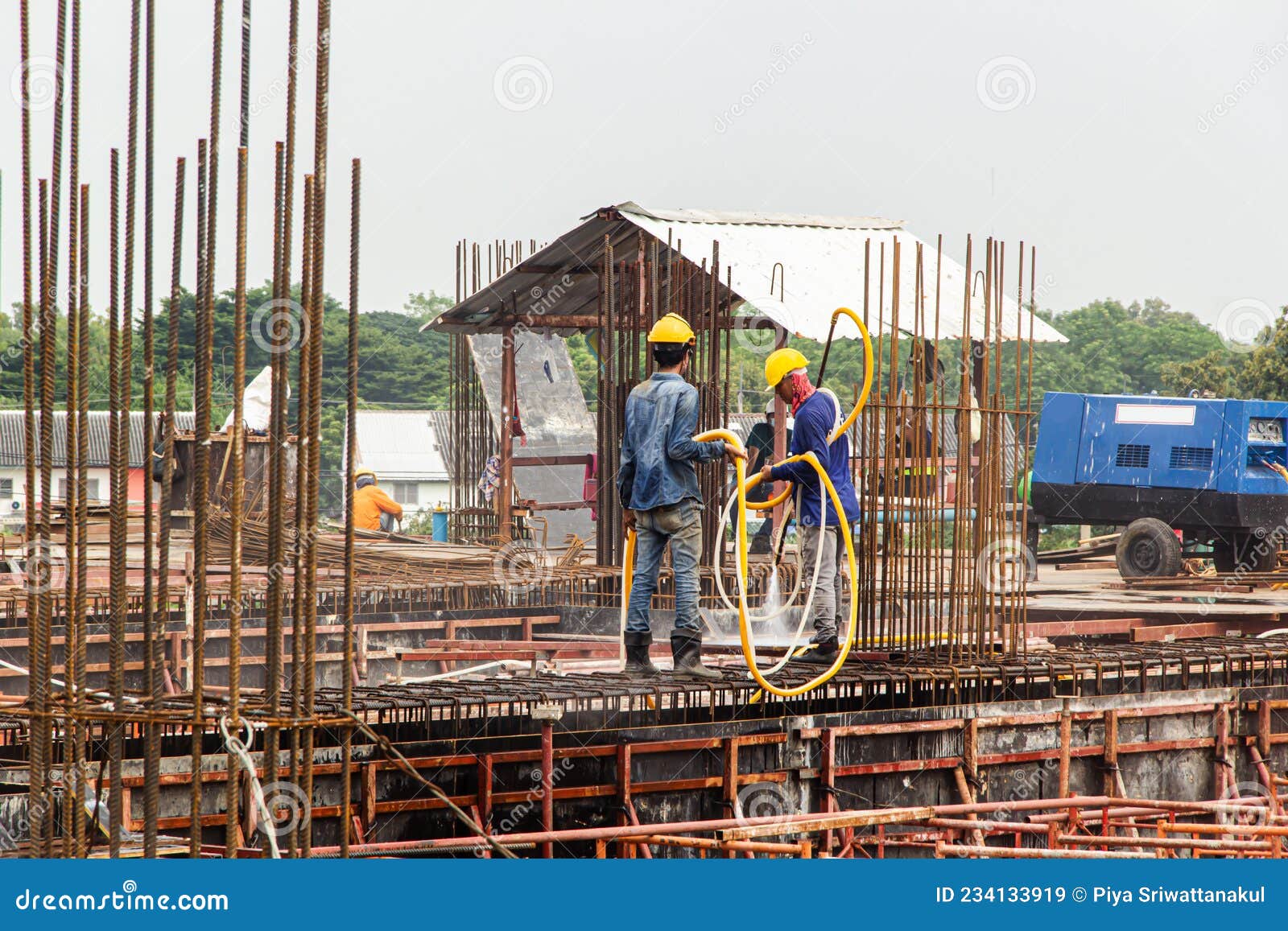 Water Jet Cleaning Concrete Formwork Stock Image - Image of mixer ...