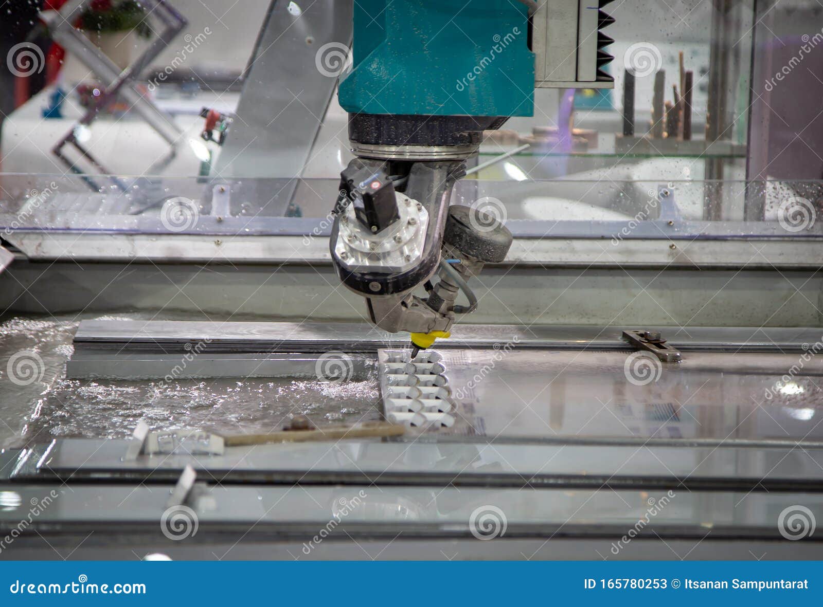Water jet cutting machine stock image. Image of engineering - 165780253