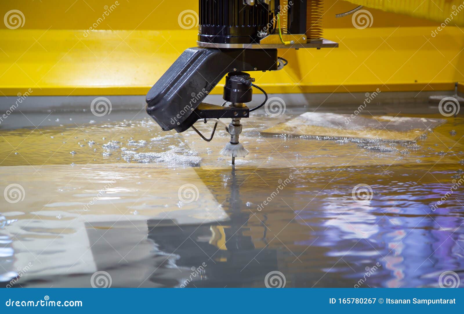 Water jet cutting machine stock image. Image of pressure - 165780267