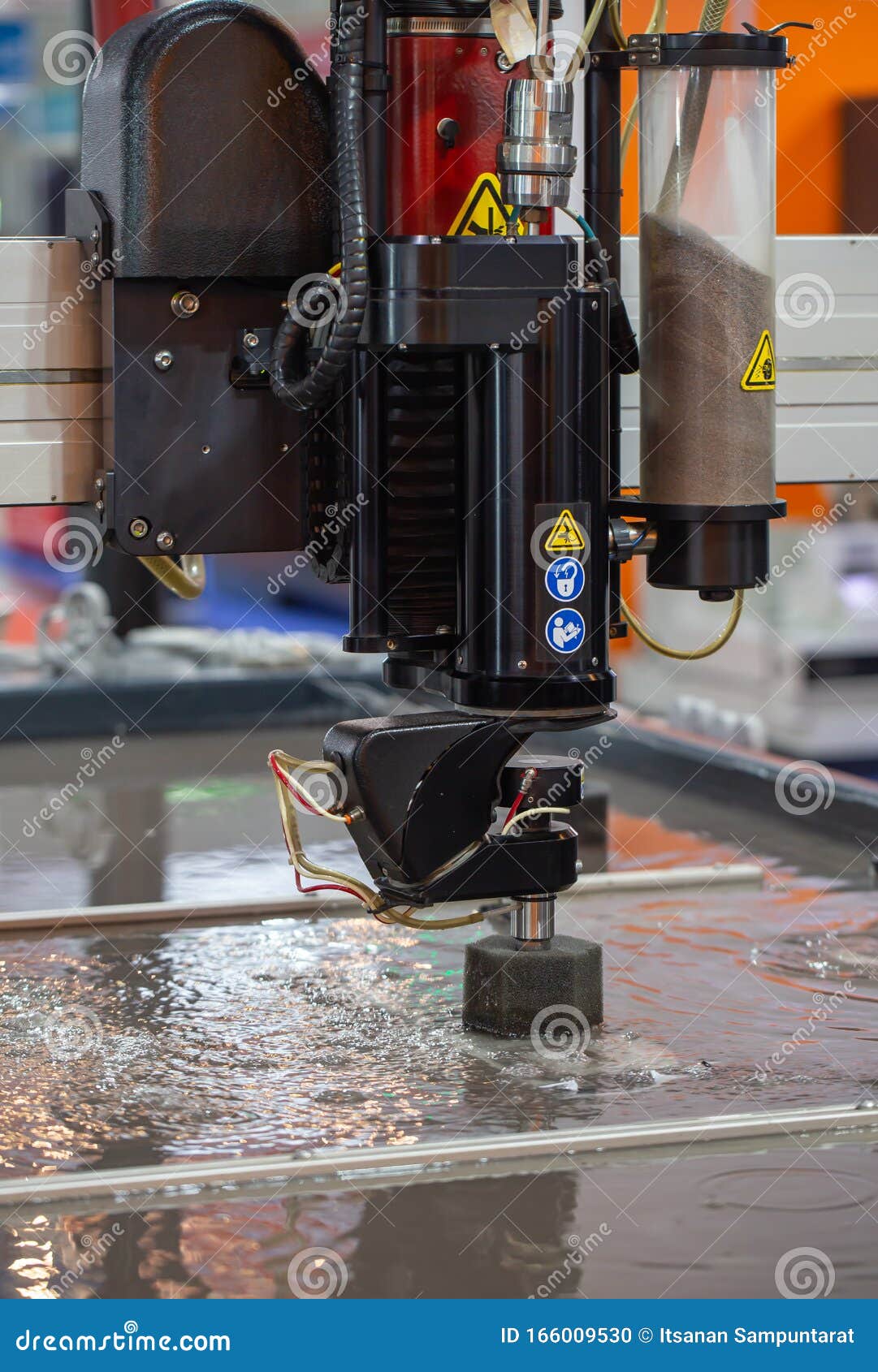 Water jet cutting machine stock photo. Image of industrial - 166009530