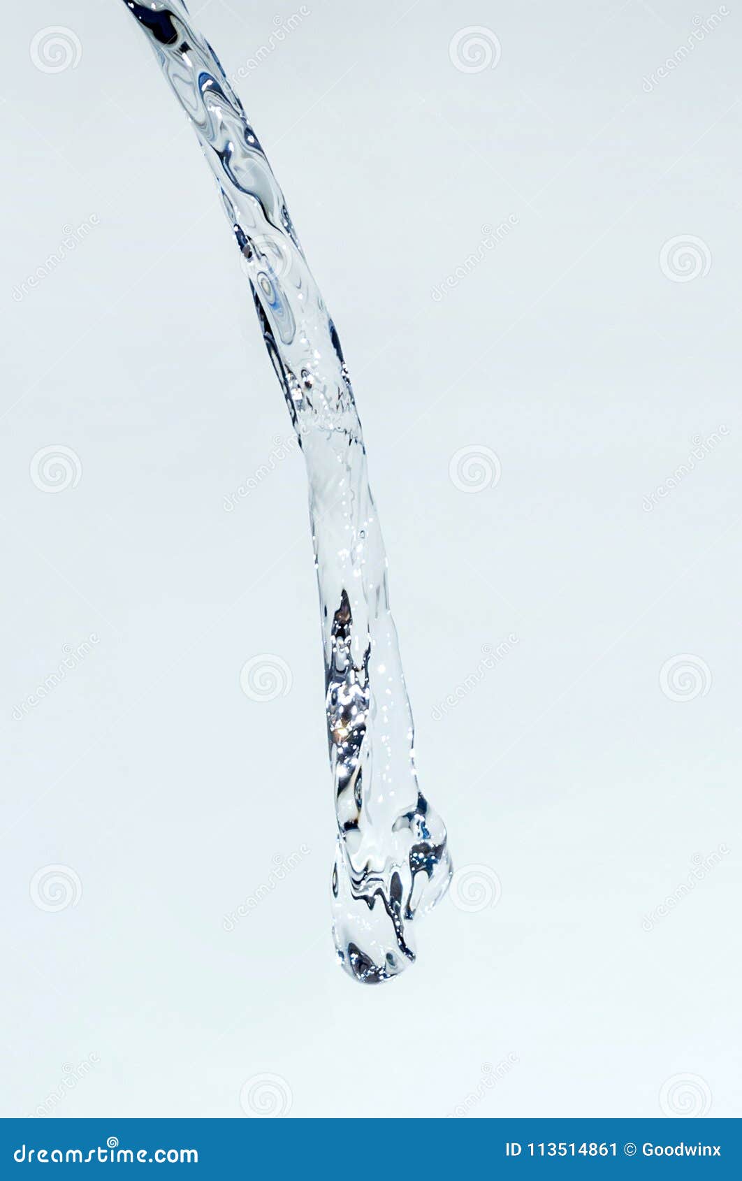 Water Splash Jet Isolate on Light Blue Background Stock Image - Image ...