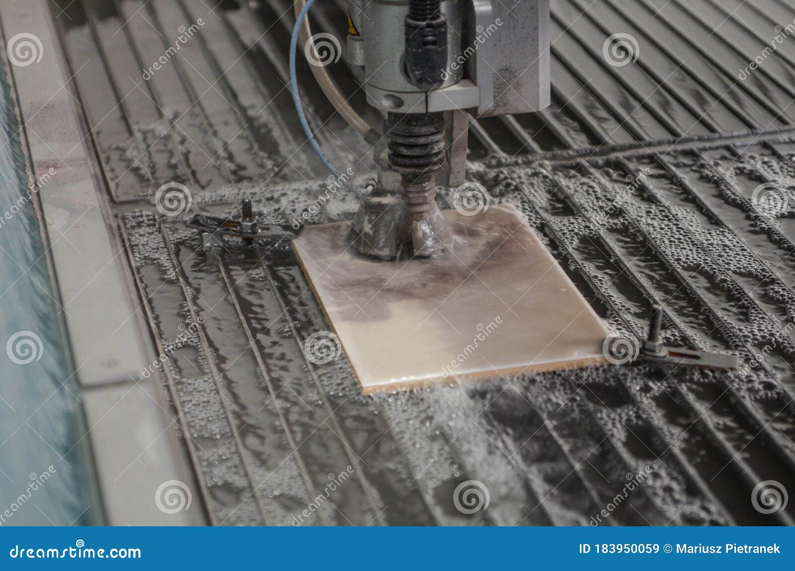 Water jet machine at work stock image. Image of equipment - 183950059