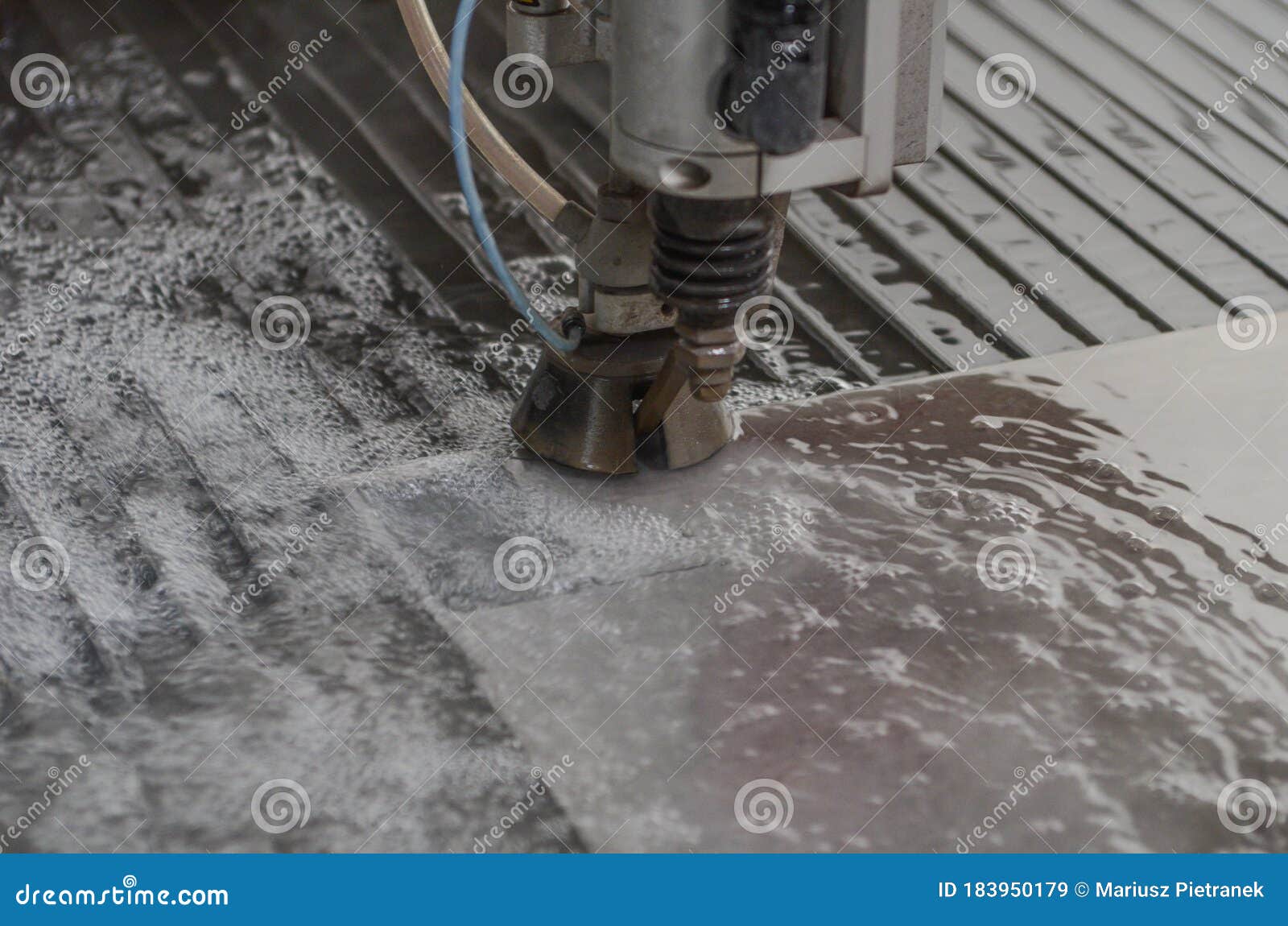 Water jet machine at work stock image. Image of cutter - 183950179