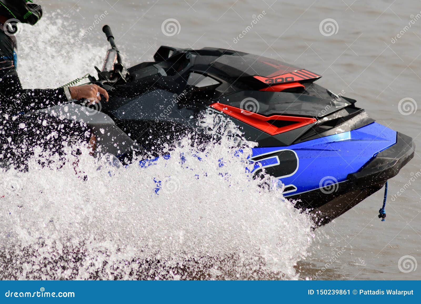 Water Jet Ski Riding on the Lake in Sunny Day Editorial Photo - Image ...