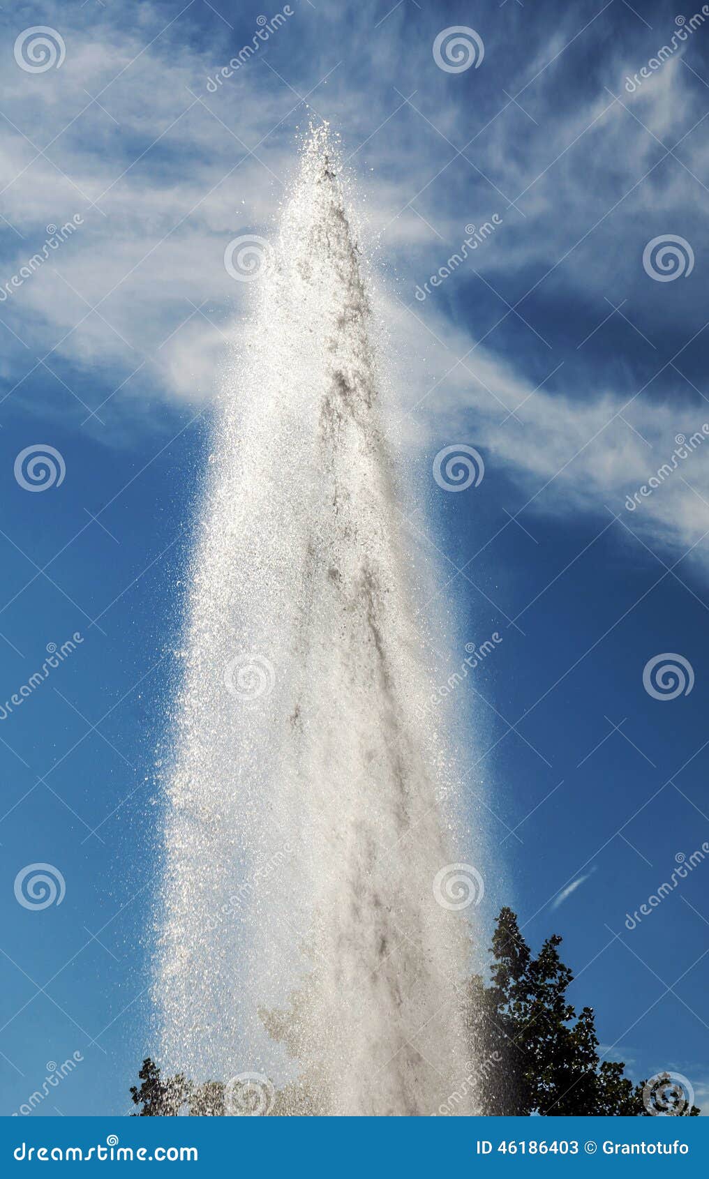 Water jet on the sky stock image. Image of scantiness - 46186403