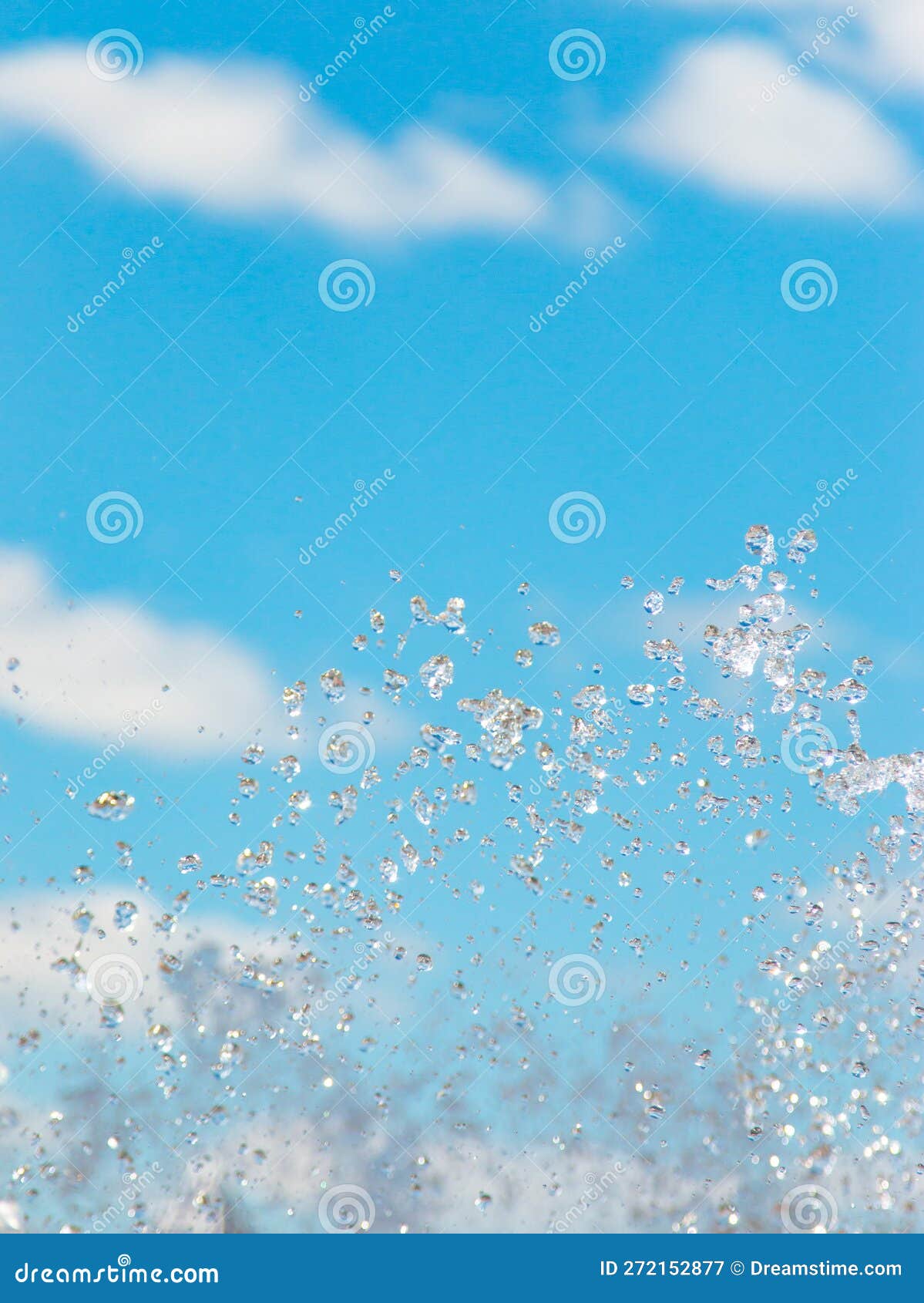 Water Jet with Spray on the Sky Background Stock Image - Image of color ...