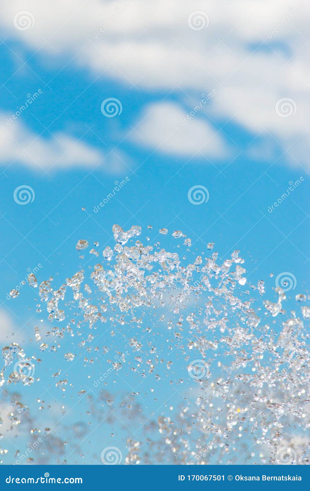 Water Jet with Spray on the Sky Background Stock Image - Image of dark ...
