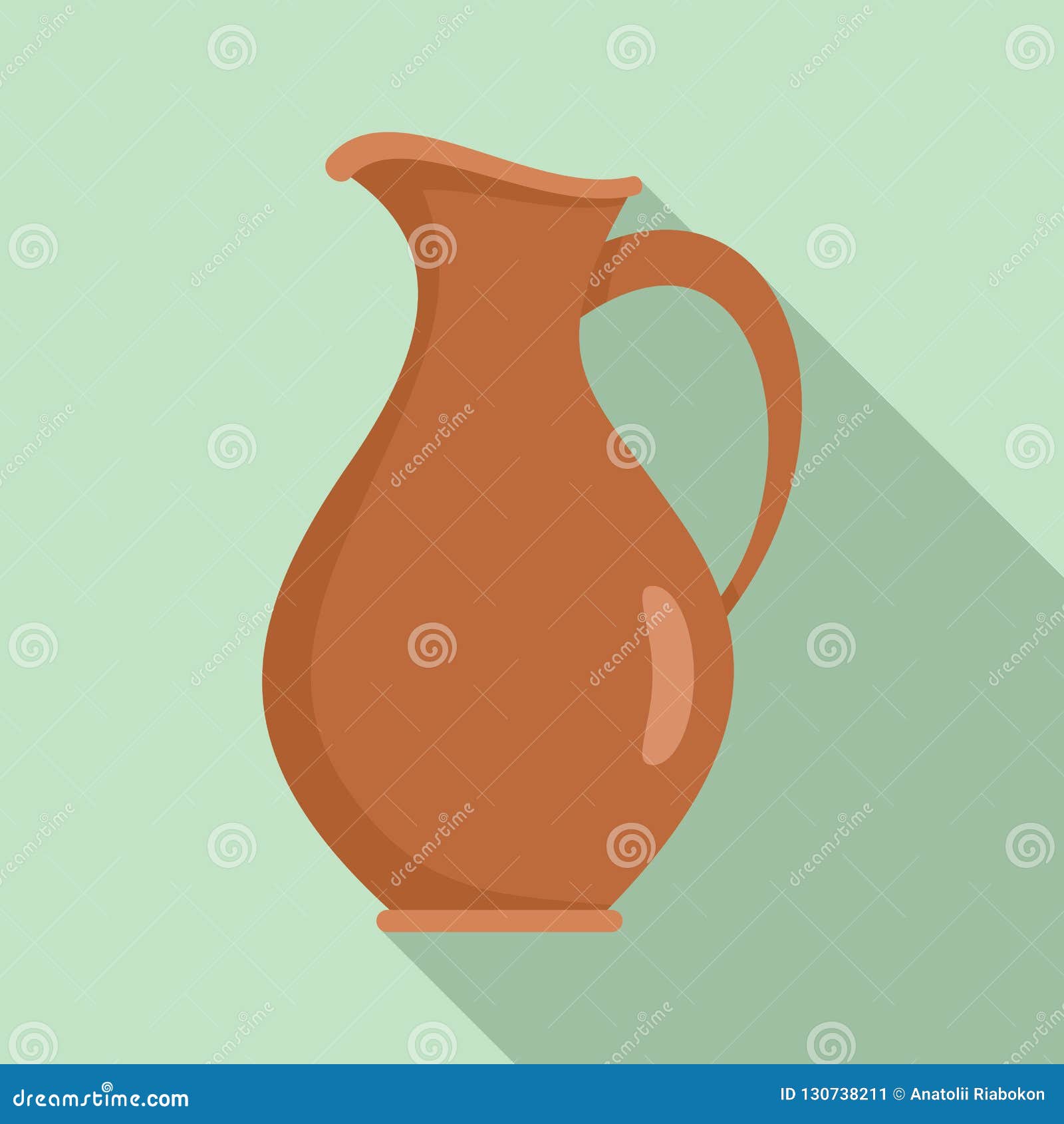 Water jug icon, flat style stock vector. Illustration of cream - 130738211
