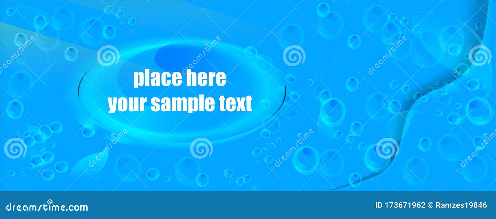 Water Label with Many Bubbles, Light Design, Vector Illustration on a ...