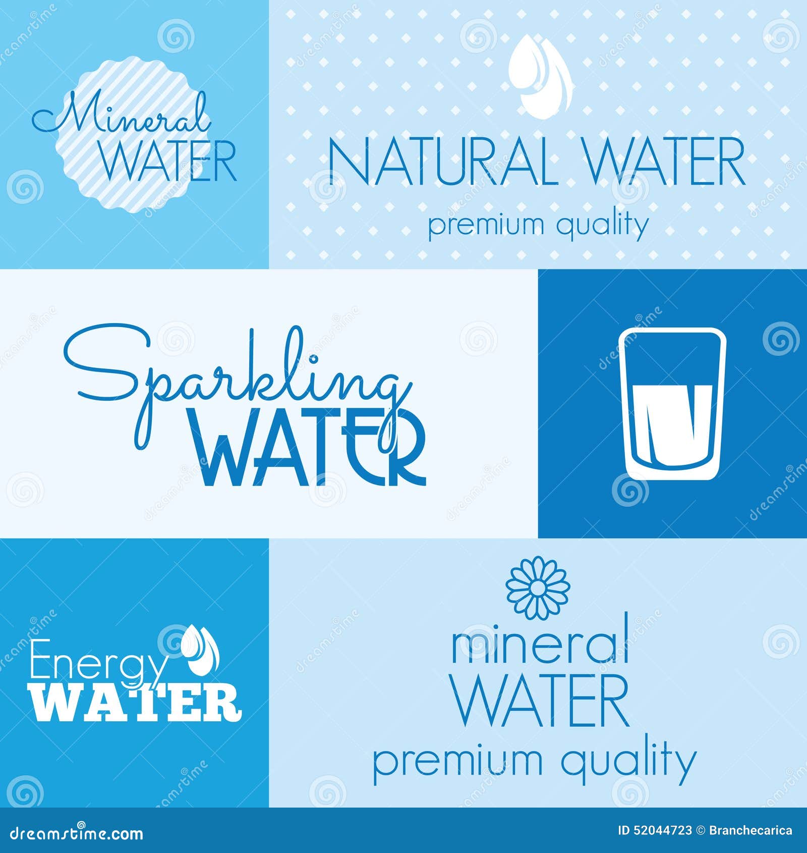 Water labels stock vector. Illustration of natural, abstract - 52044723