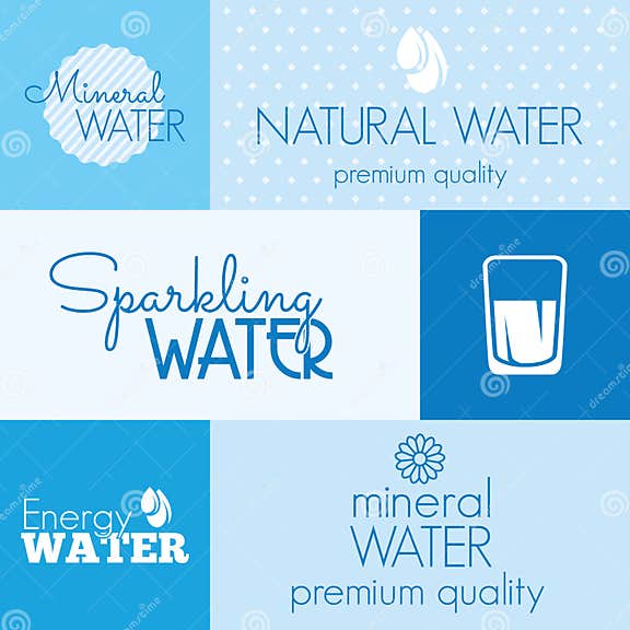 Water labels stock vector. Illustration of natural, abstract - 52044723