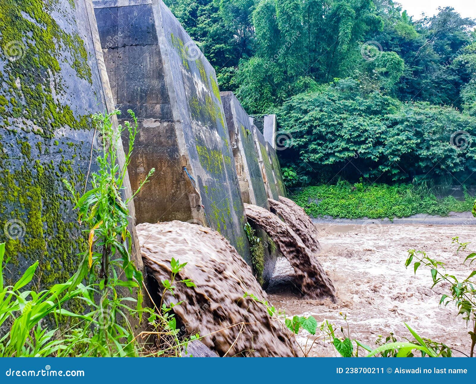 Water from a Lake Under a Waterfall Overflows a Rock Stock Image ...