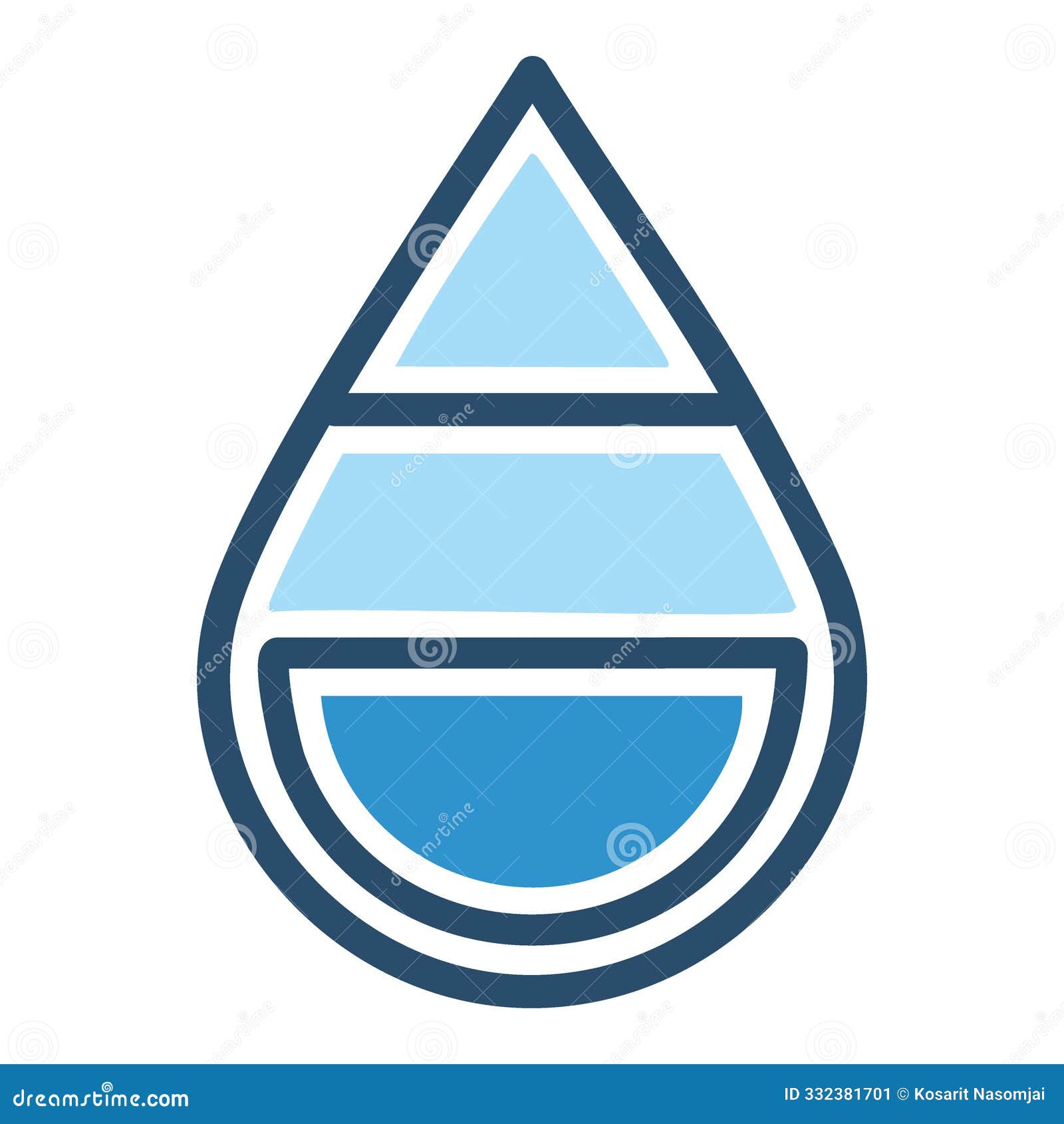 Water Layers Icon. Abstract Symbol of Liquid Divided into Three ...