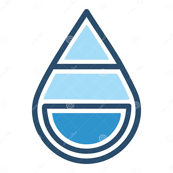 Water Layers Icon. Abstract Symbol of Liquid Divided into Three ...
