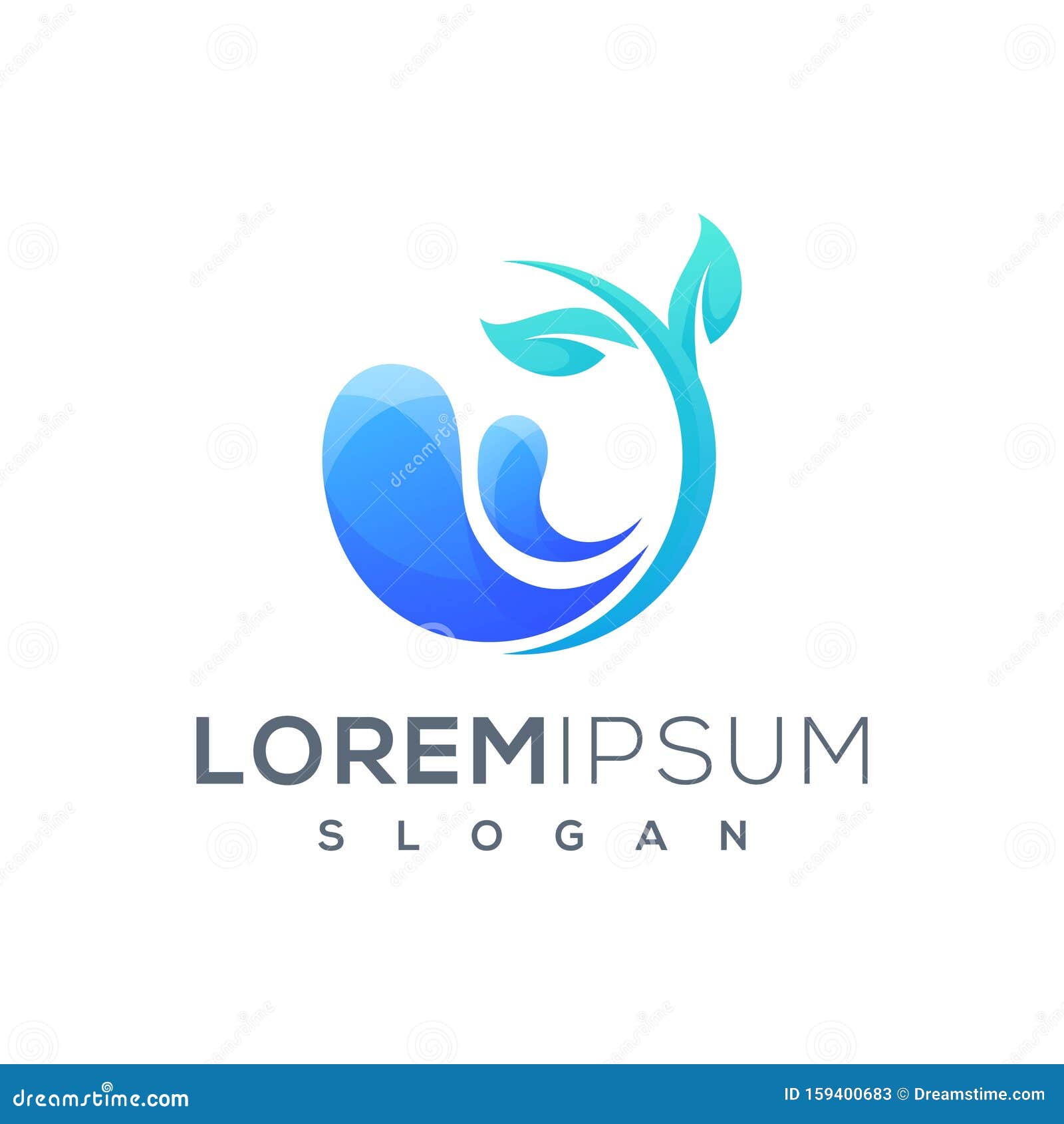 Water Leaf Logo Design Ready To Use Stock Vector - Illustration of ...