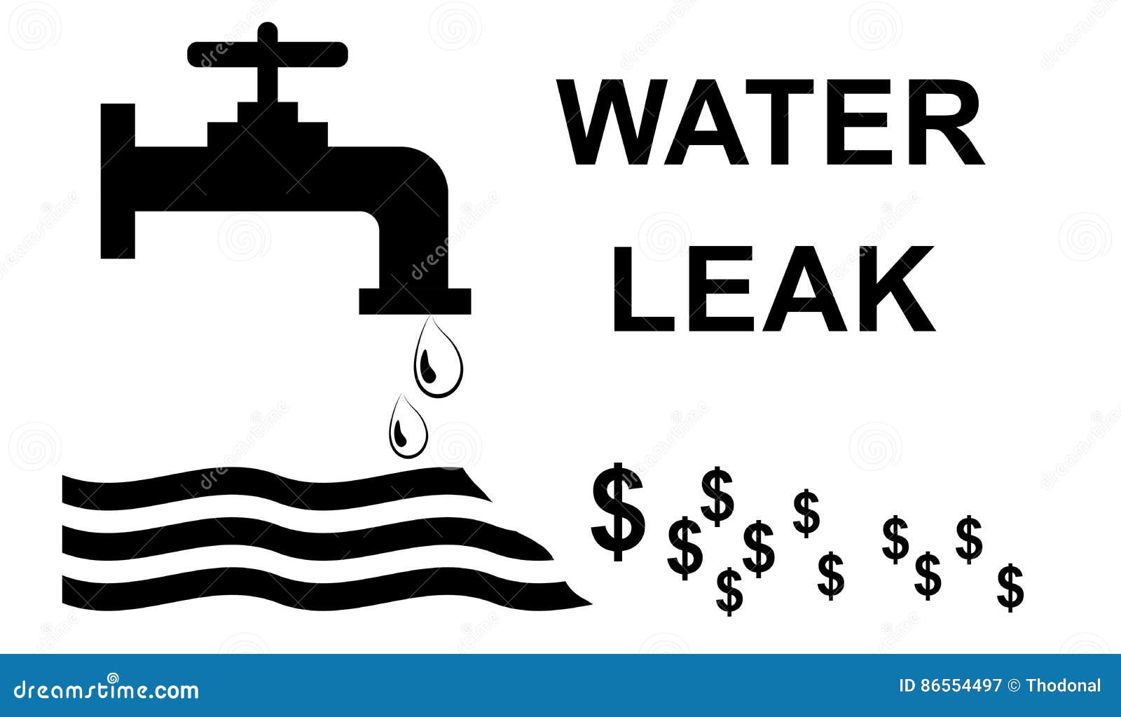 Water leak concept stock illustration. Illustration of drop - 86554497