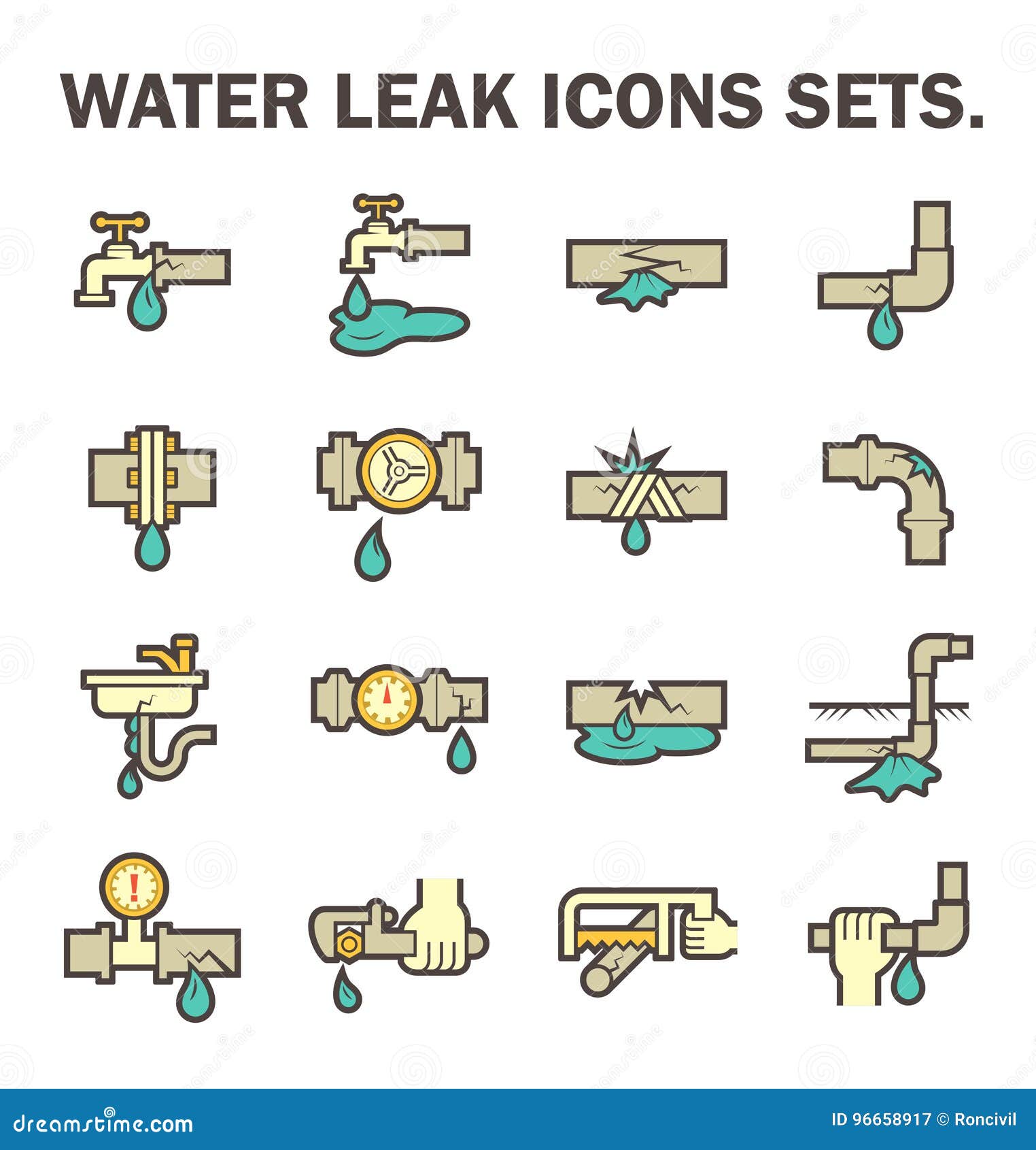 Water Leak Stock Illustrations – 3,720 Water Leak Stock Illustrations ...