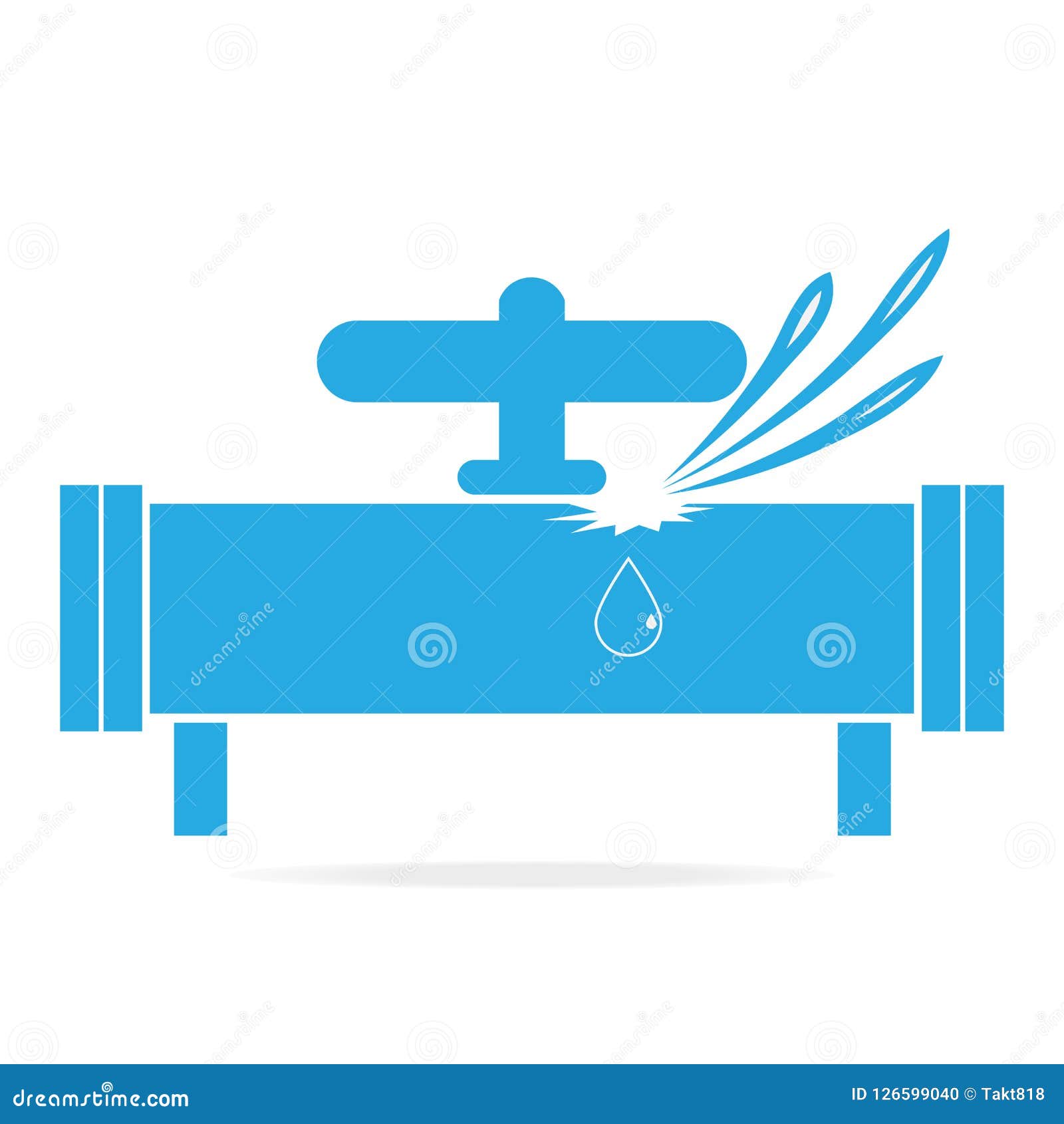 Water Leak Icon, Pipe Icon Illustration Stock Vector - Illustration of ...
