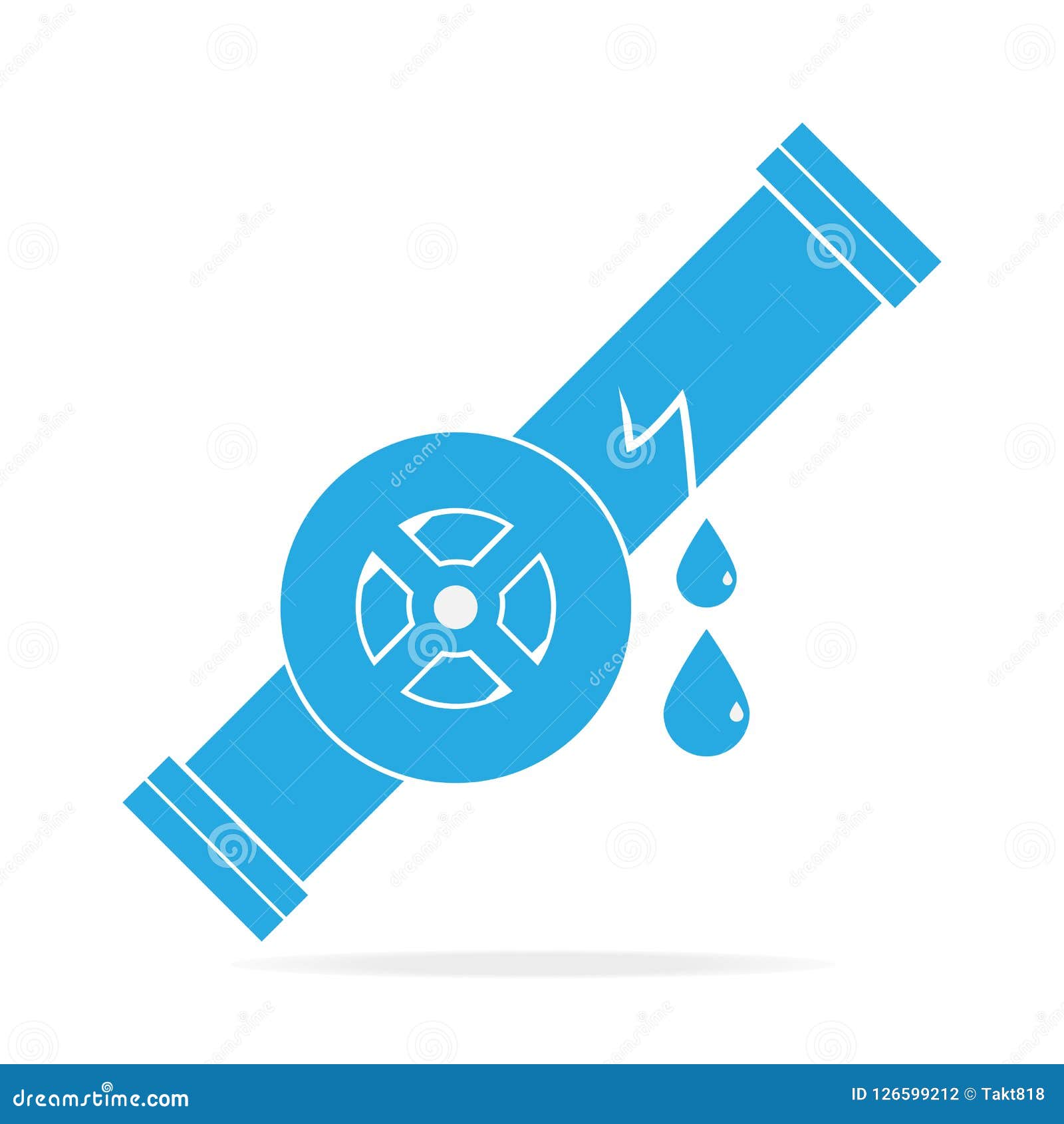 Water Leak Icon, Pipe Icon Sign Stock Vector - Illustration of broken ...