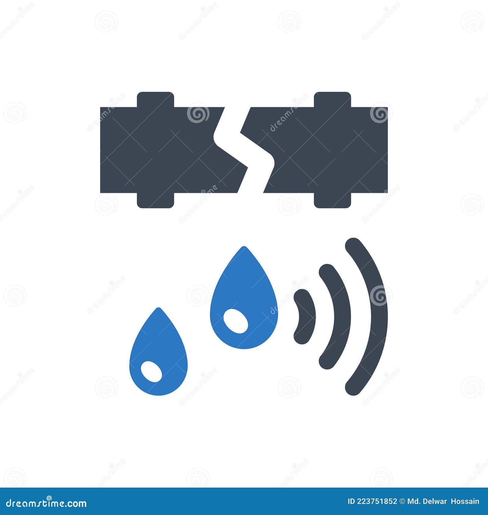 Water leak sensor icon stock vector. Illustration of symbol - 223751852