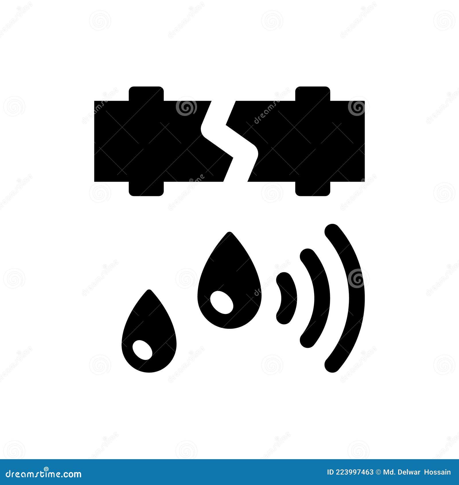 Water leak sensor icon stock vector. Illustration of leak - 223997463
