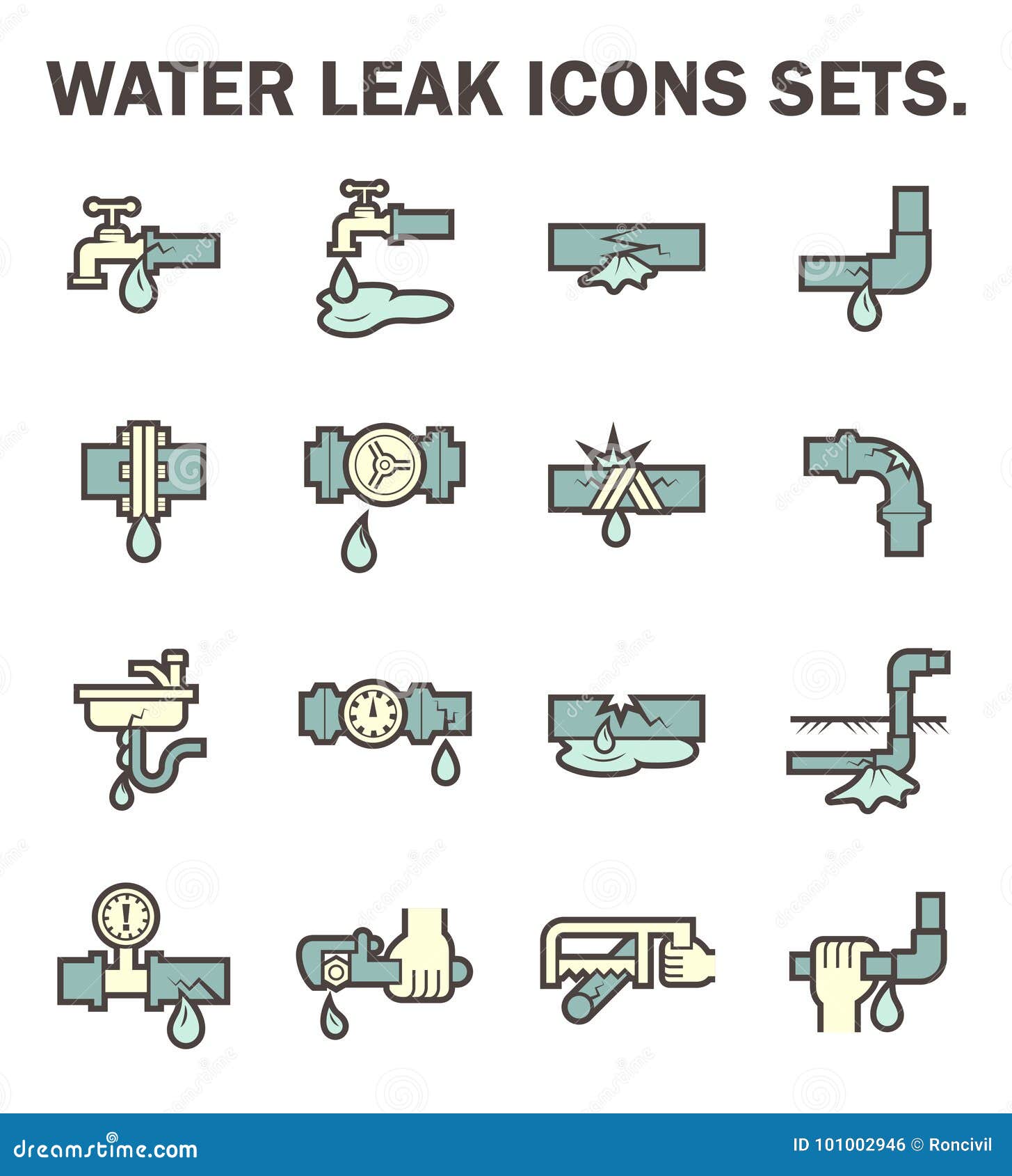 Water leak icon stock vector. Illustration of conservation - 101002946