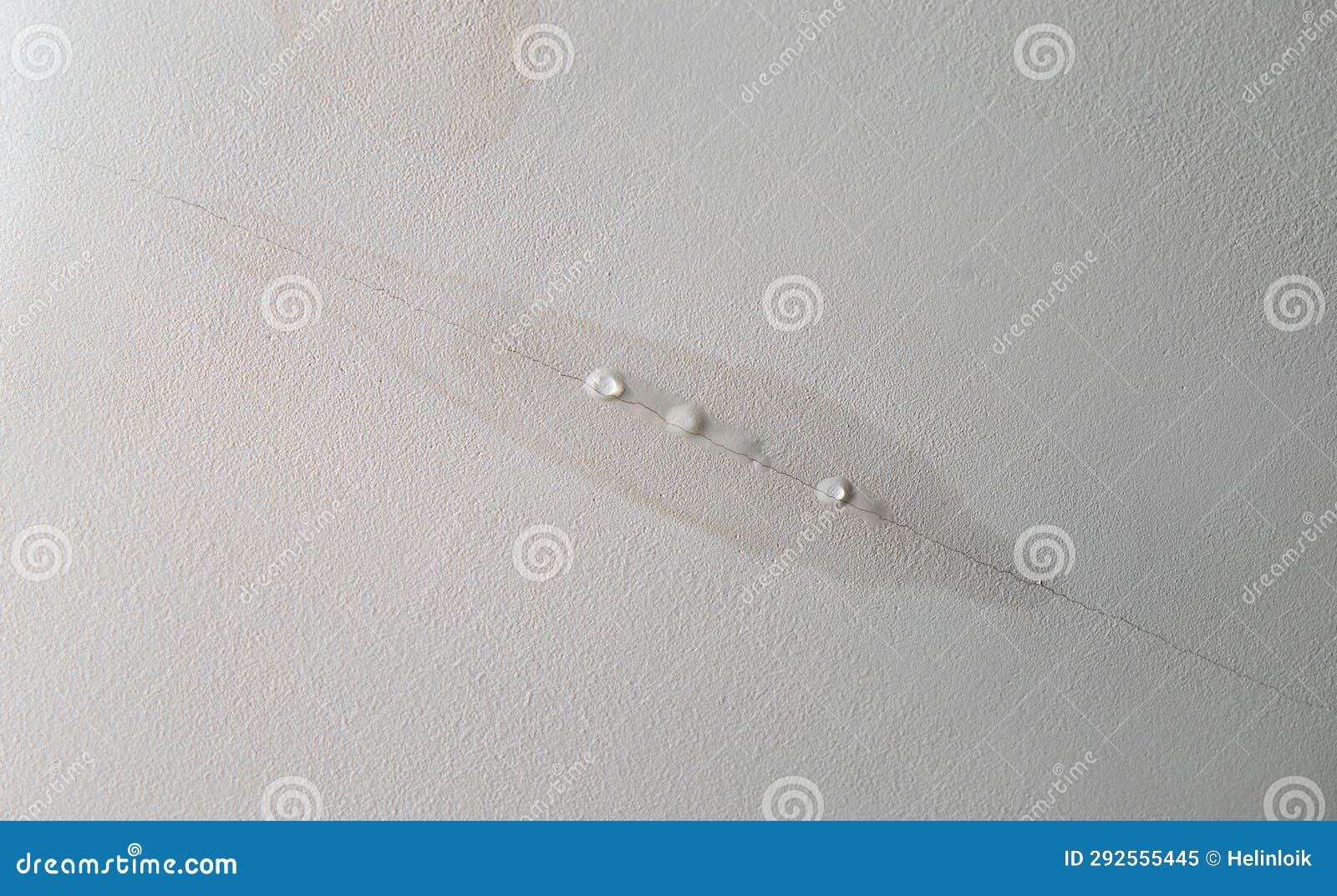 Drywall On The Ceiling With Signs Of Water And Moisture Damage, Showing ...