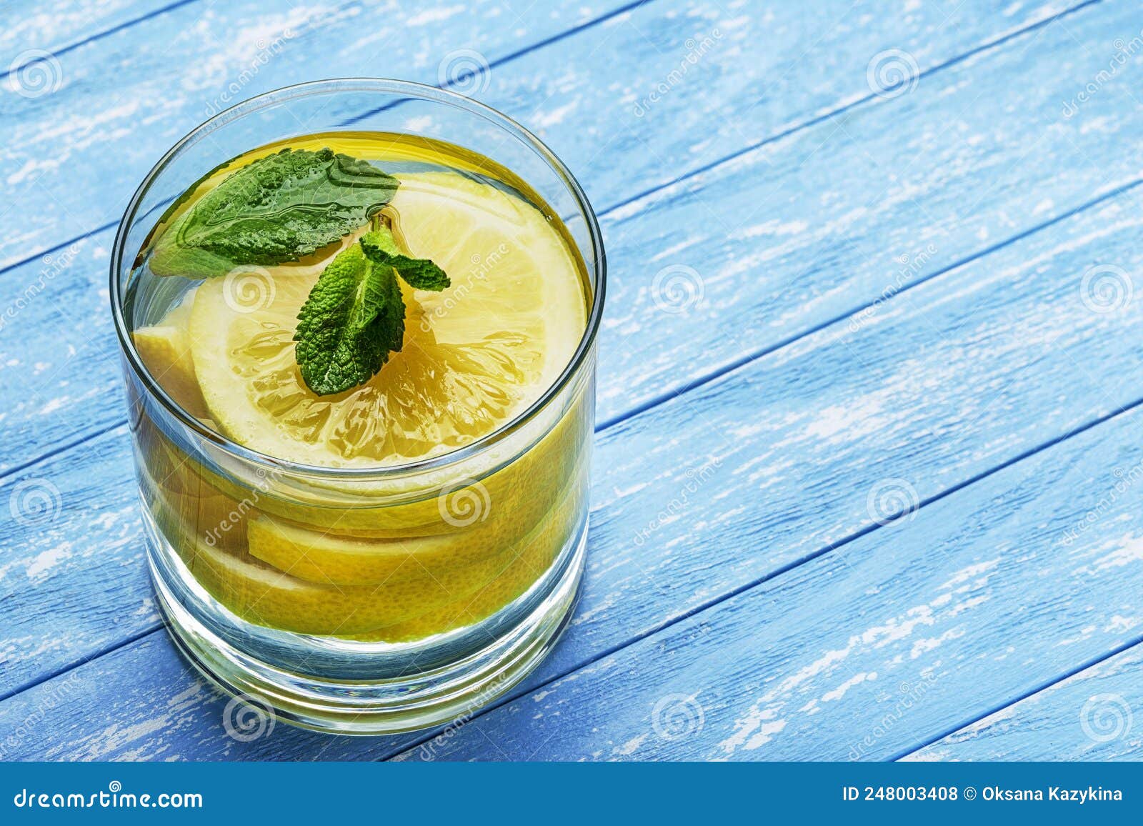 Water with Lemon and Mint Summer Soft Drink Stock Photo - Image of ...