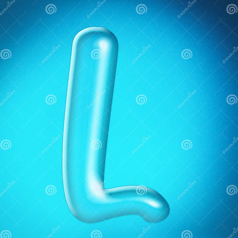 Water Letter L Alphabet Clear Water Letter. 3D Rendering Stock ...
