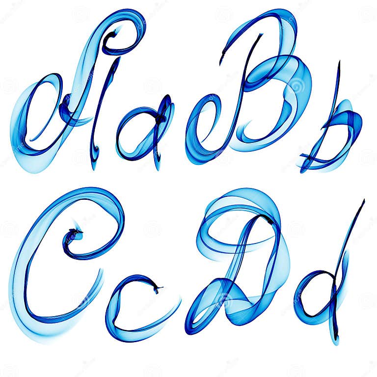 Water Letter a B C D Raster Stock Illustration - Illustration of ...