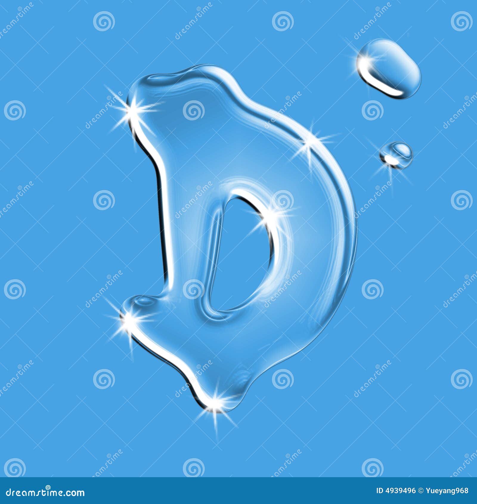 Water letter D stock illustration. Illustration of beautiful - 4939496